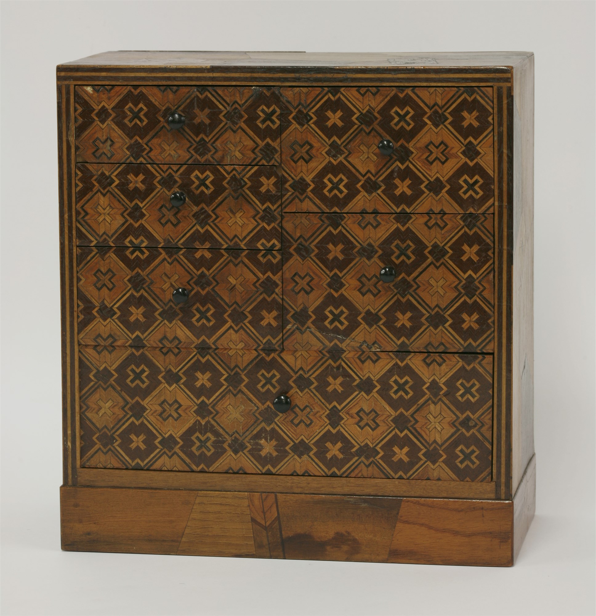 Lot 52 - A Japanese parquetry table cabinet