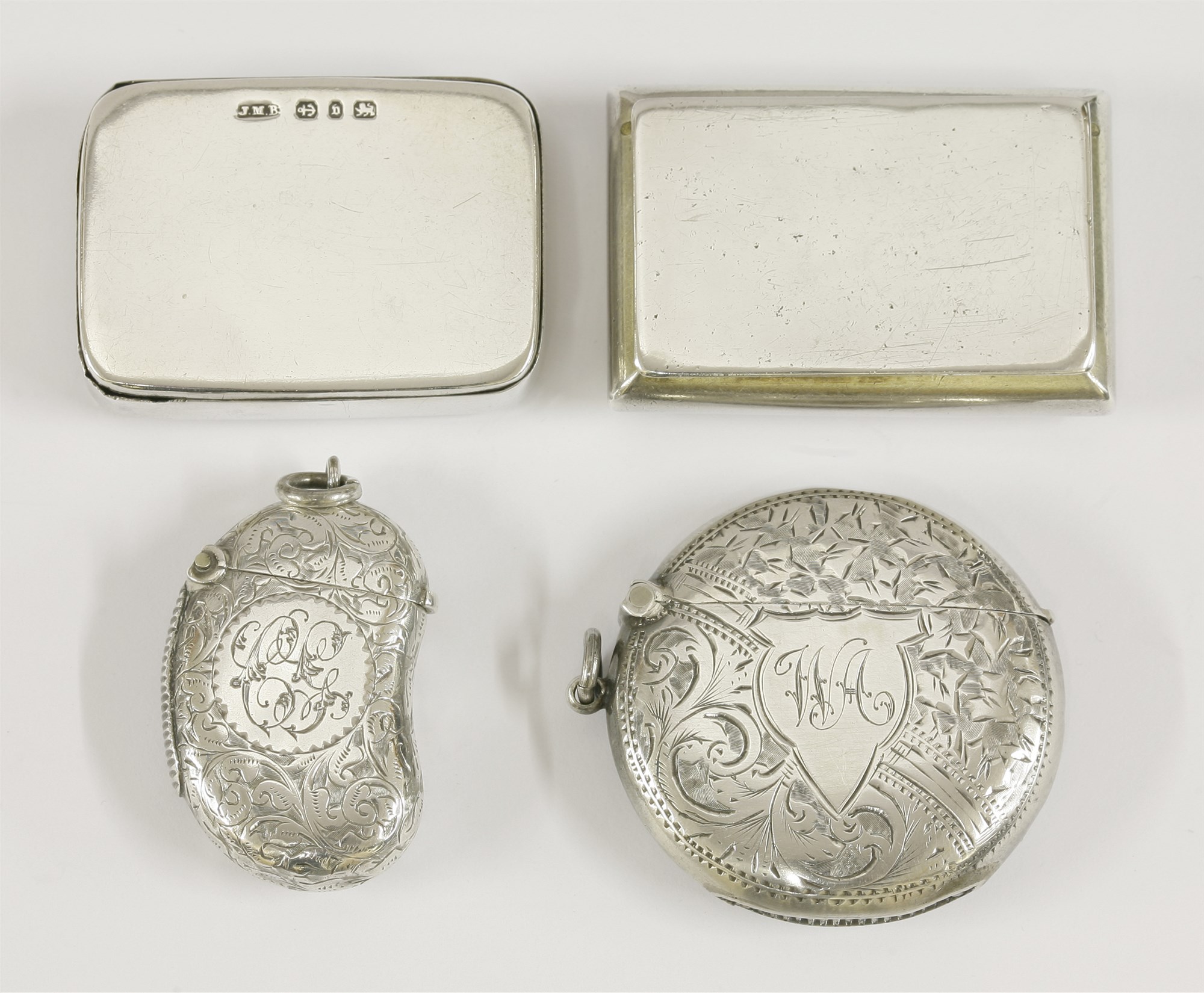 Lot 231 - Two Victorian silver vesta cases with