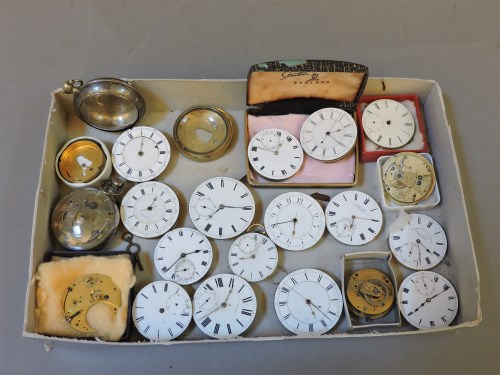 Lot 76 - A box of twenty old pocket watch movements