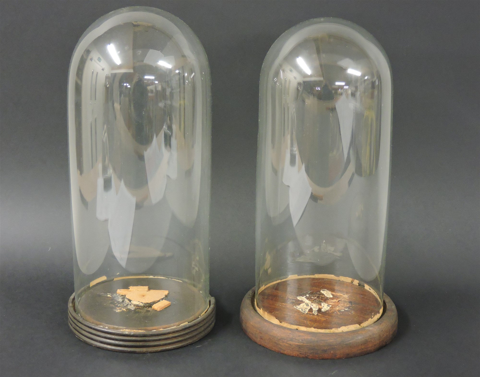 Lot 307 - A pair of Victorian glass domes