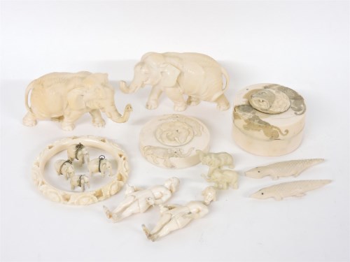 Lot 81 - Two Japanese ivory boxes and covers