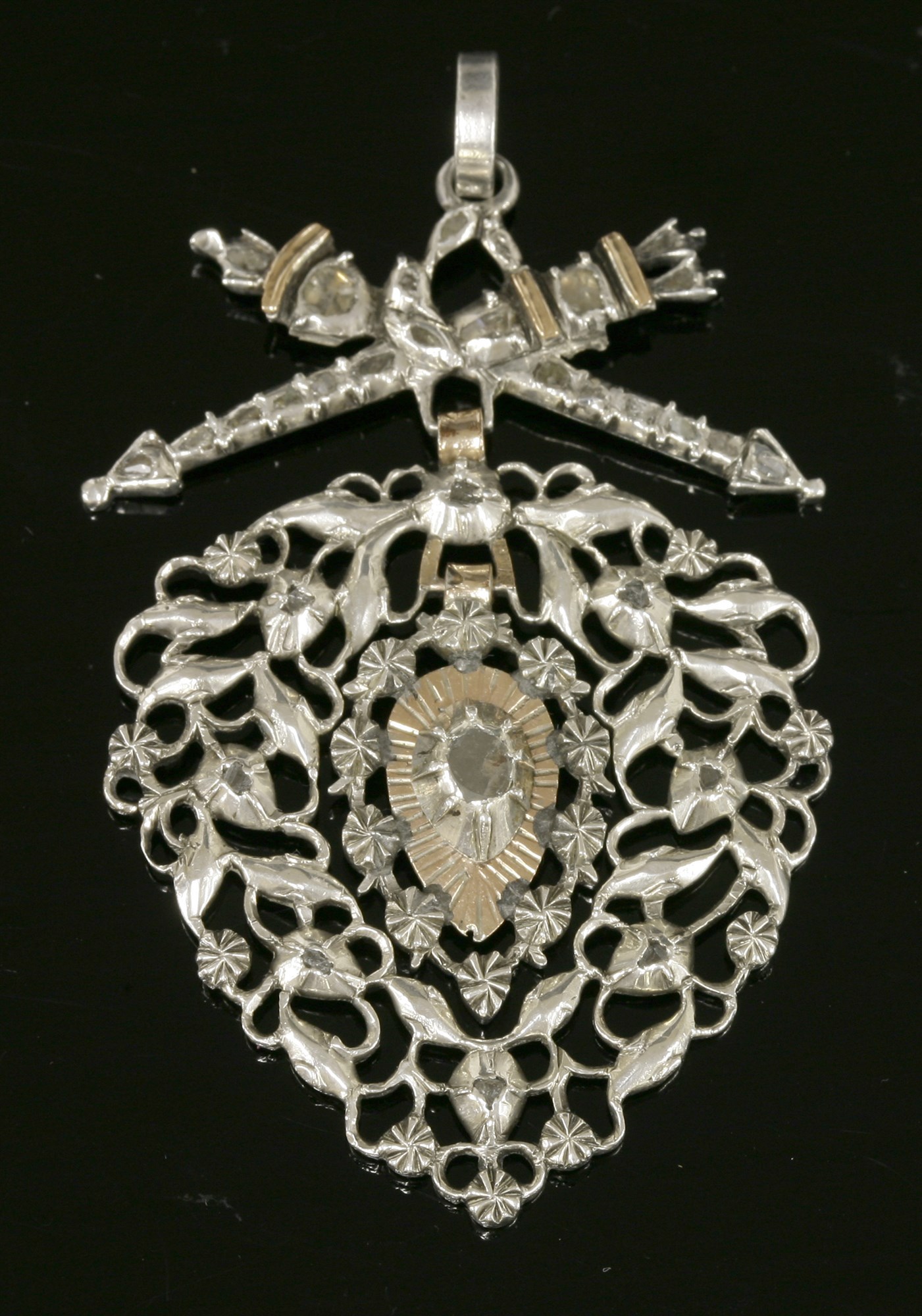 Lot 300 - A Flemish silver diamond set Vlaams Hart