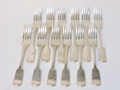 Lot 215 - Twelve Victorian silver table forks