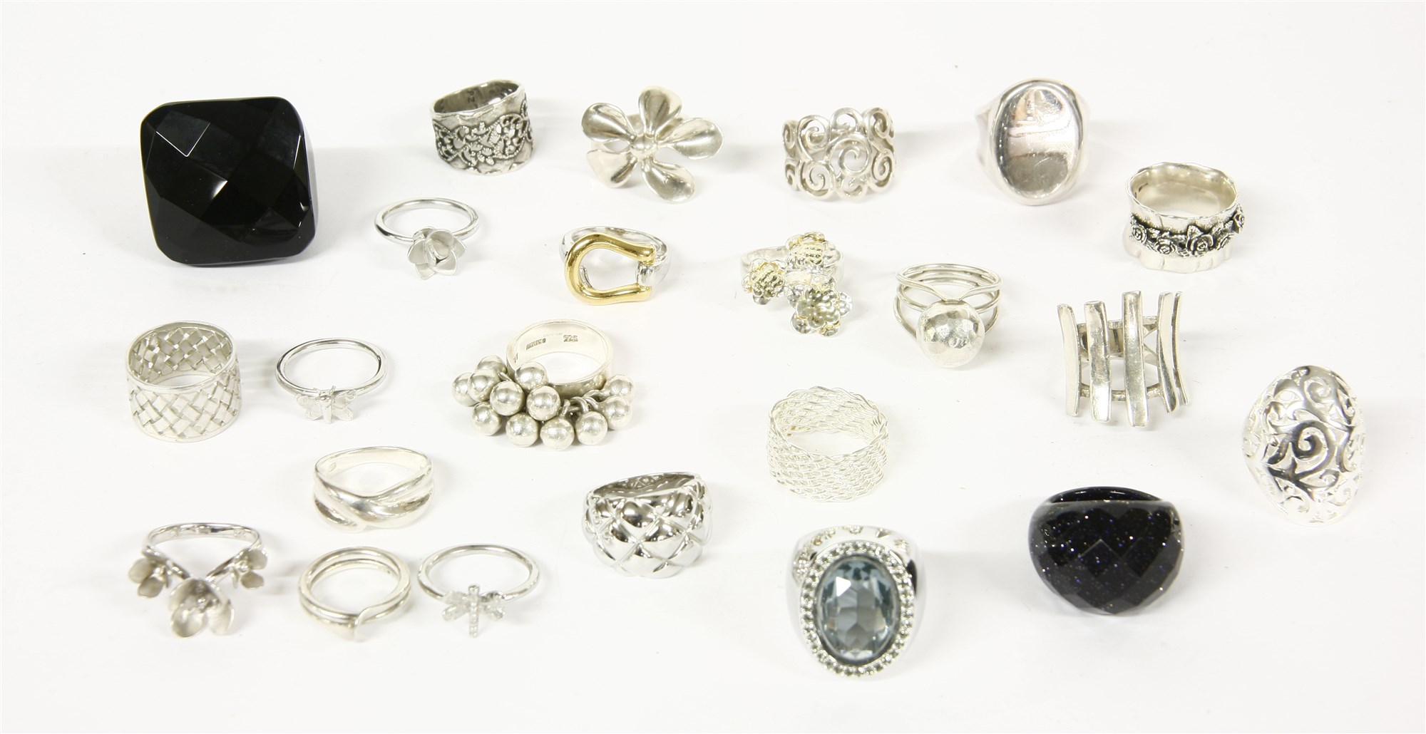 Lot 74 - A silver Swarovski crystal faceted blue stone