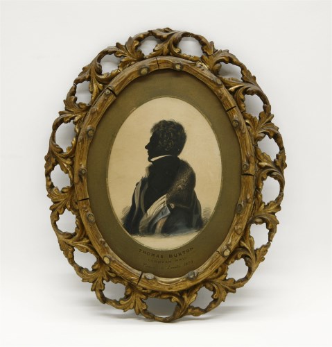 Lot 387 - A coloured silhouette of 'Thomas Burton of