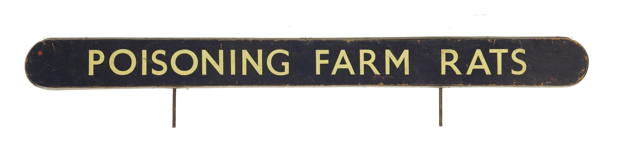 Lot 268 - A large wood 'Poisoning Farm Rats' warning