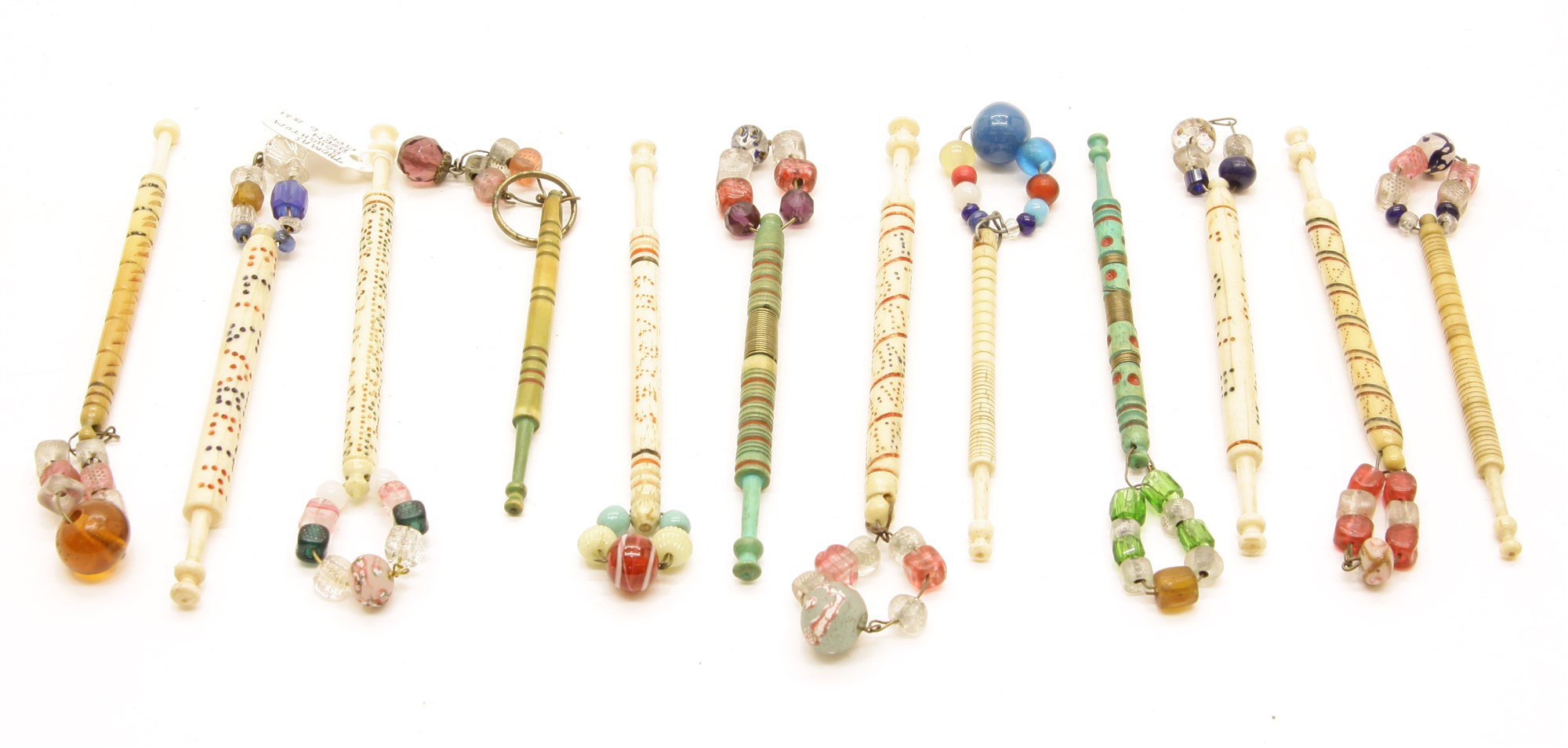 Lot 101 - Twelve Victorian ivory lace bobbins