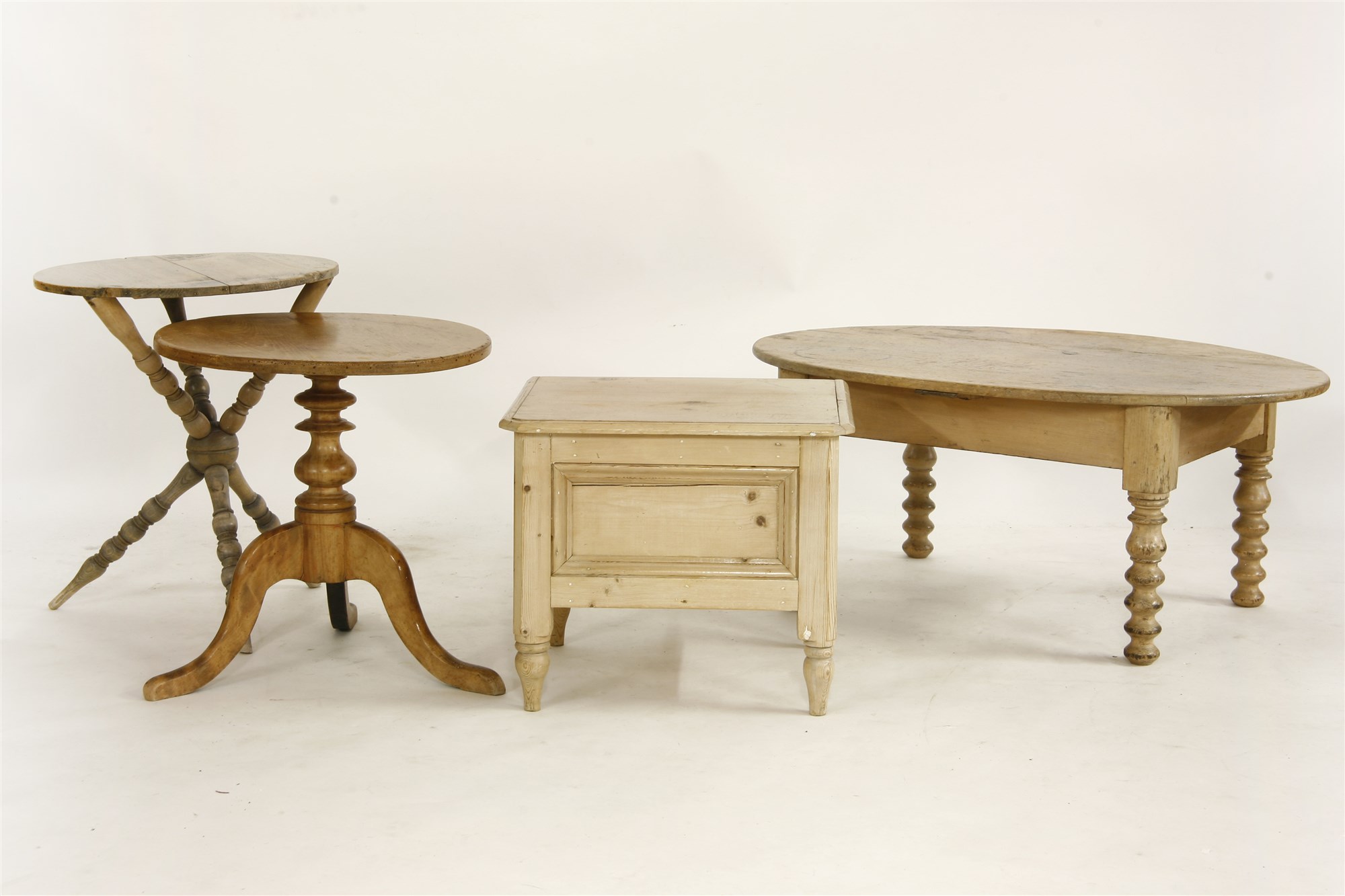 Lot 1145 - A pine converted box commode