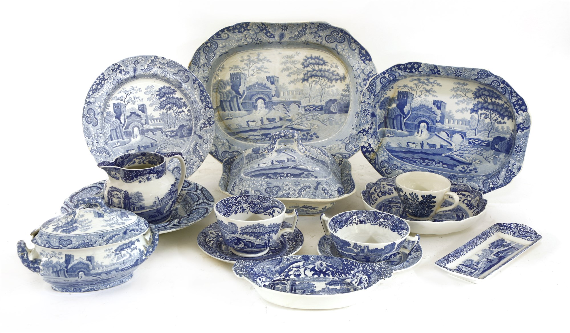 Lot 239 - A Copeland Spode blue and white part dinner