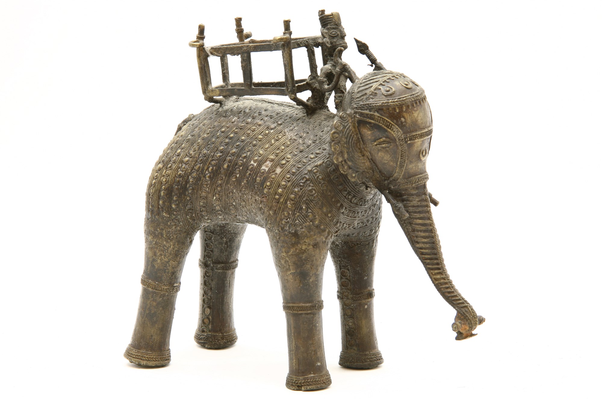 Lot 167 - A Benin bronze figure of an elephant with