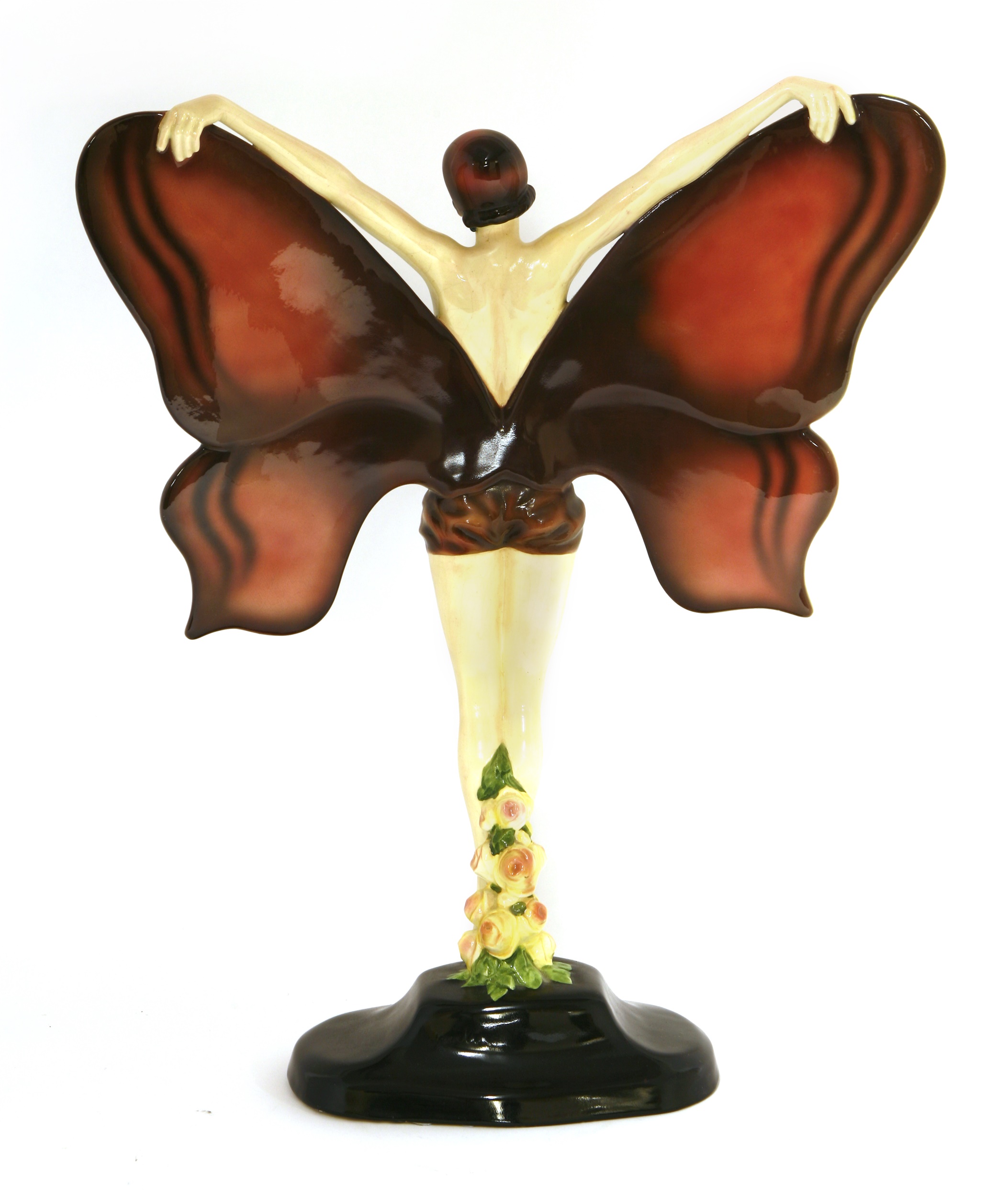 Lot 89 - A Goldscheider figure of a butterfly girl,