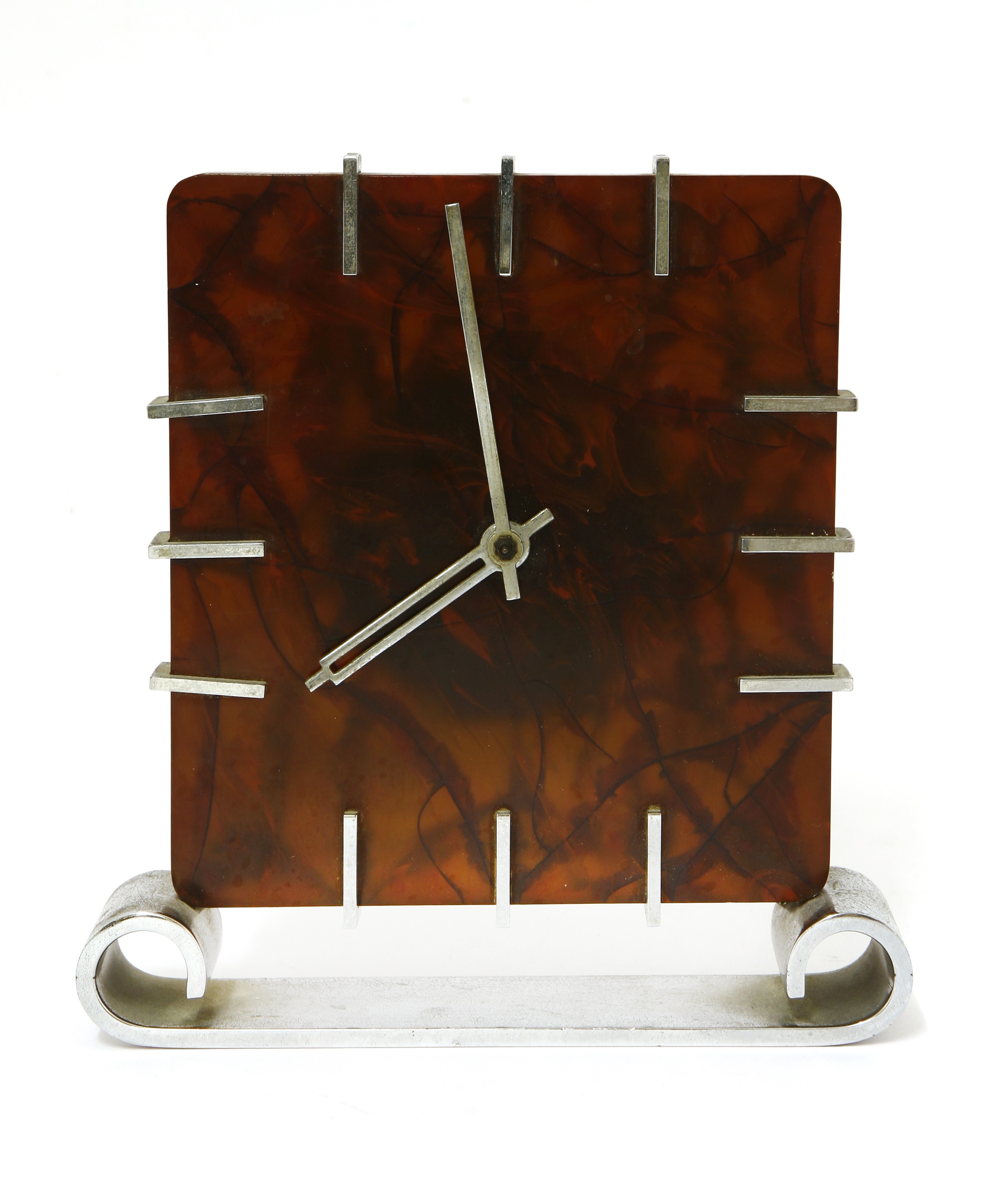 Lot 90 - An Art Deco chrome and phenolic Bakelite desk