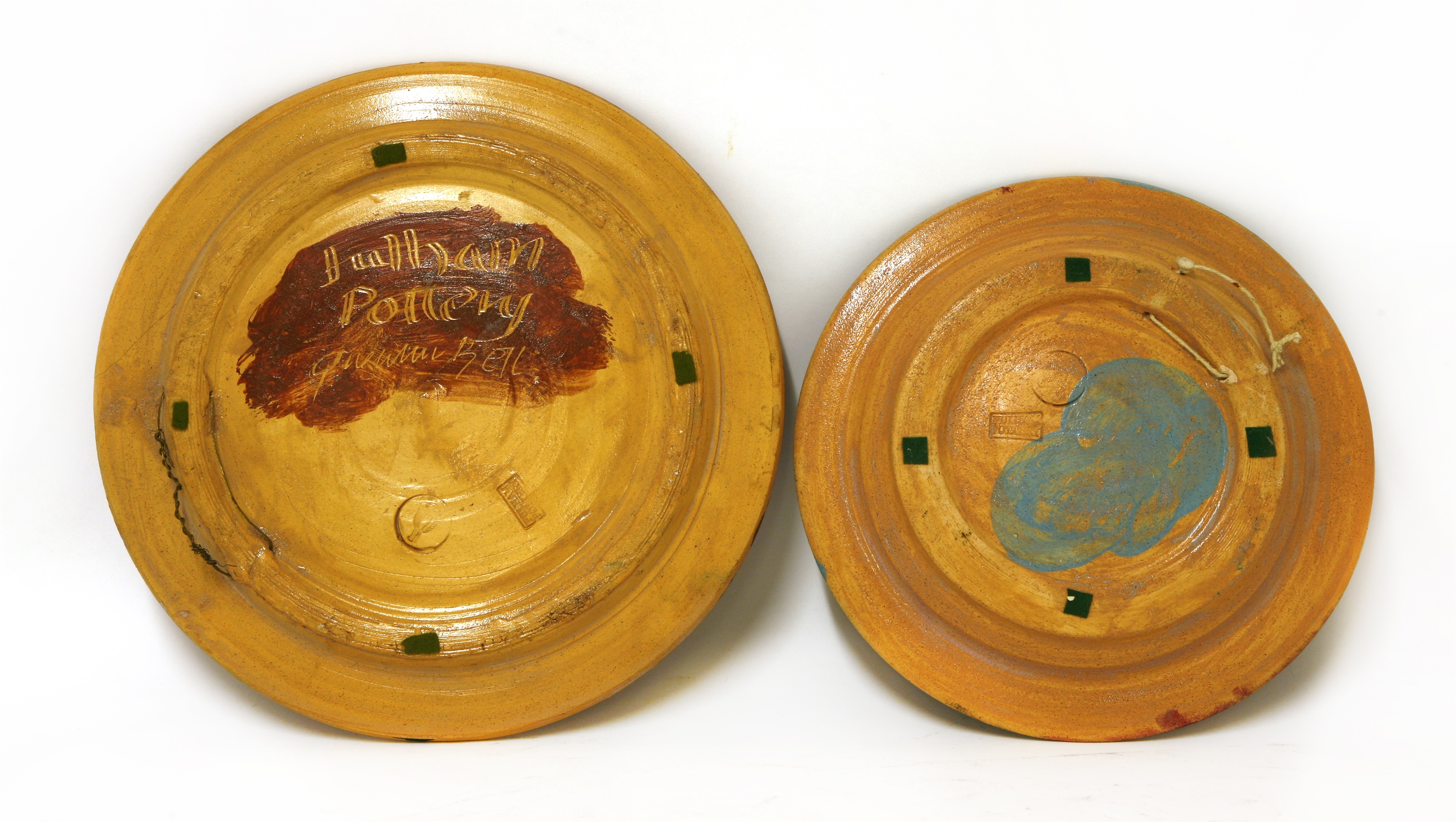 Lot 268 - Two Fulham pottery plates by Quentin Bell