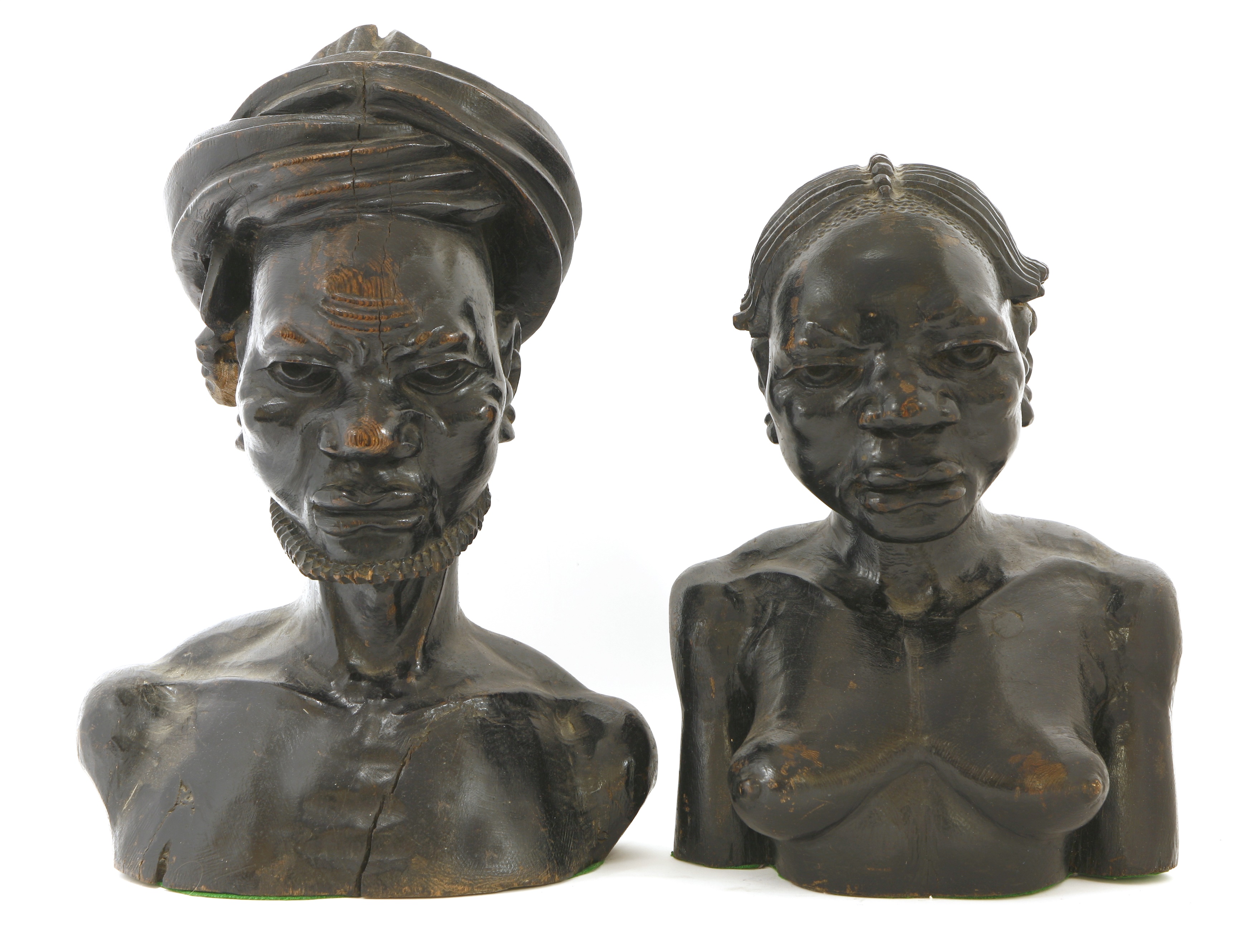 Lot 462 - An African carved hardwood bust of a man,