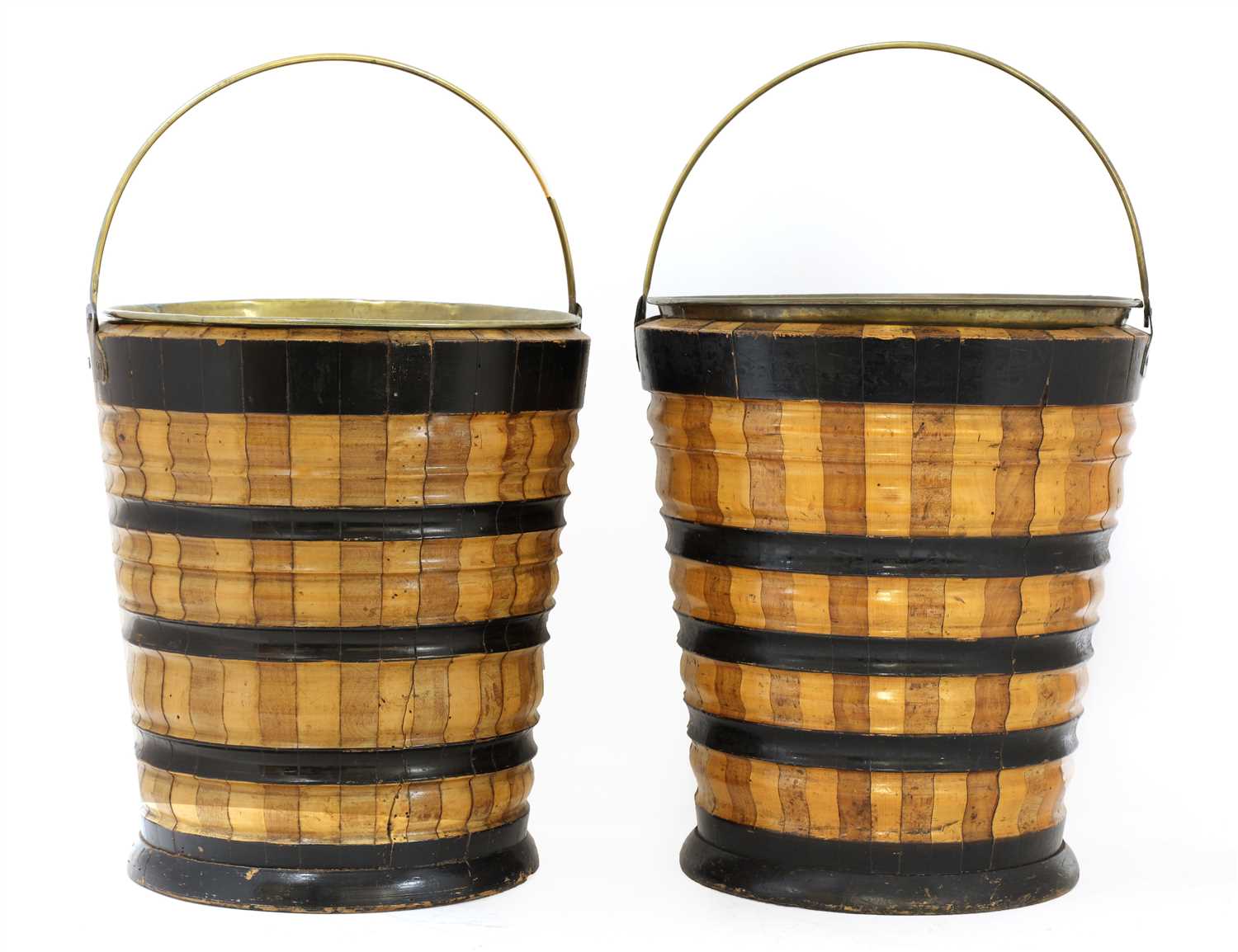 Lot 622 - A pair of Dutch specimen wood and ebonised