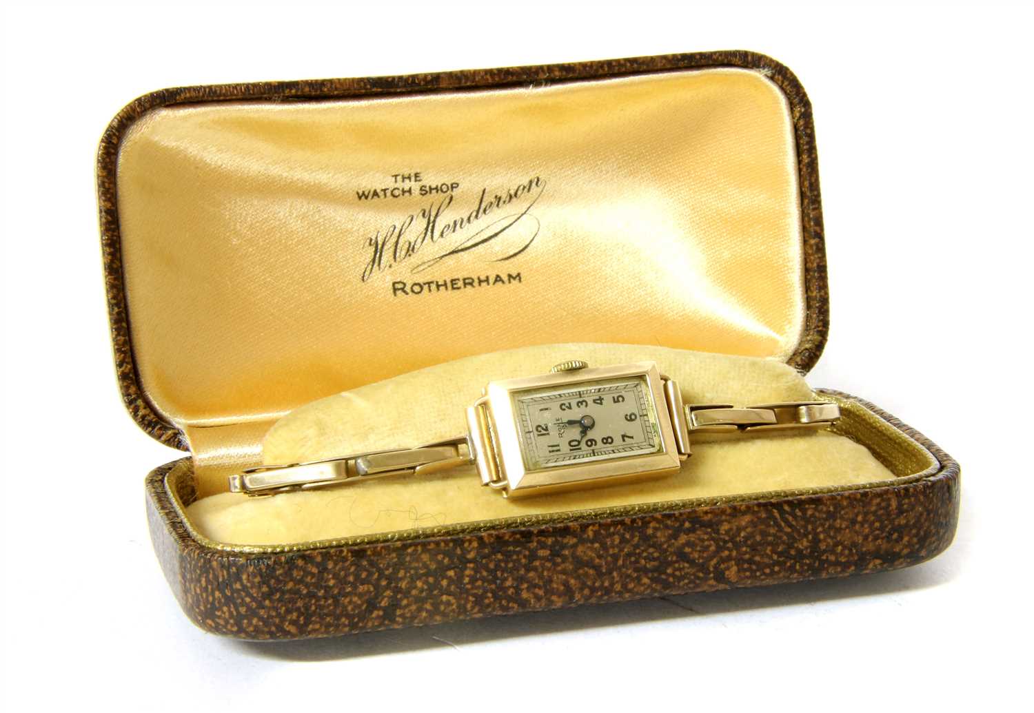 Lot 56 - A 9ct gold Rone mechanical bracelet watch
