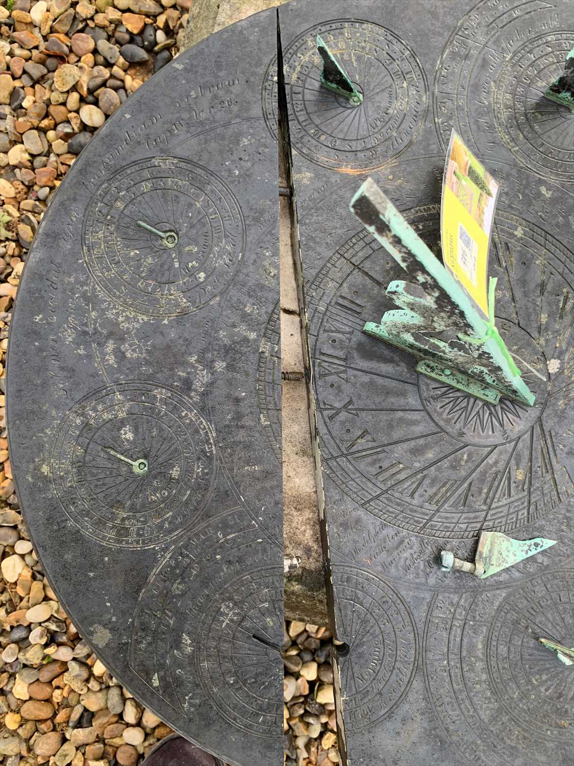 Lot 945 - A rare circular slate sundial by Richard