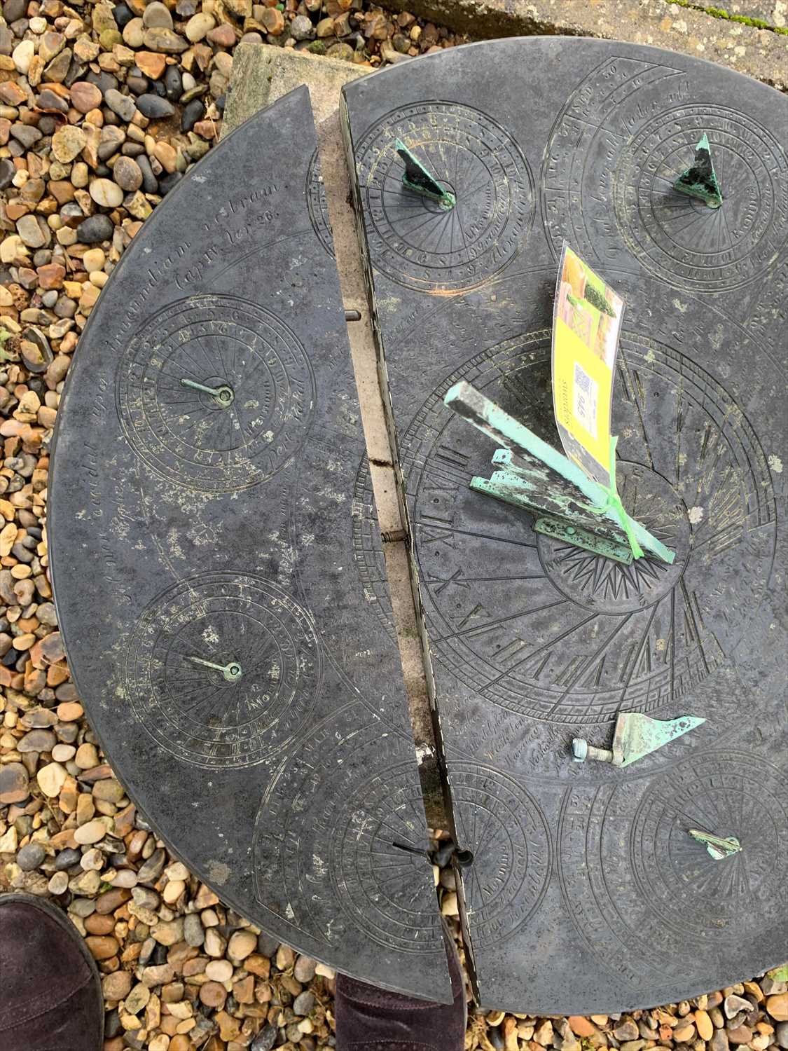 Lot 945 - A rare circular slate sundial by Richard