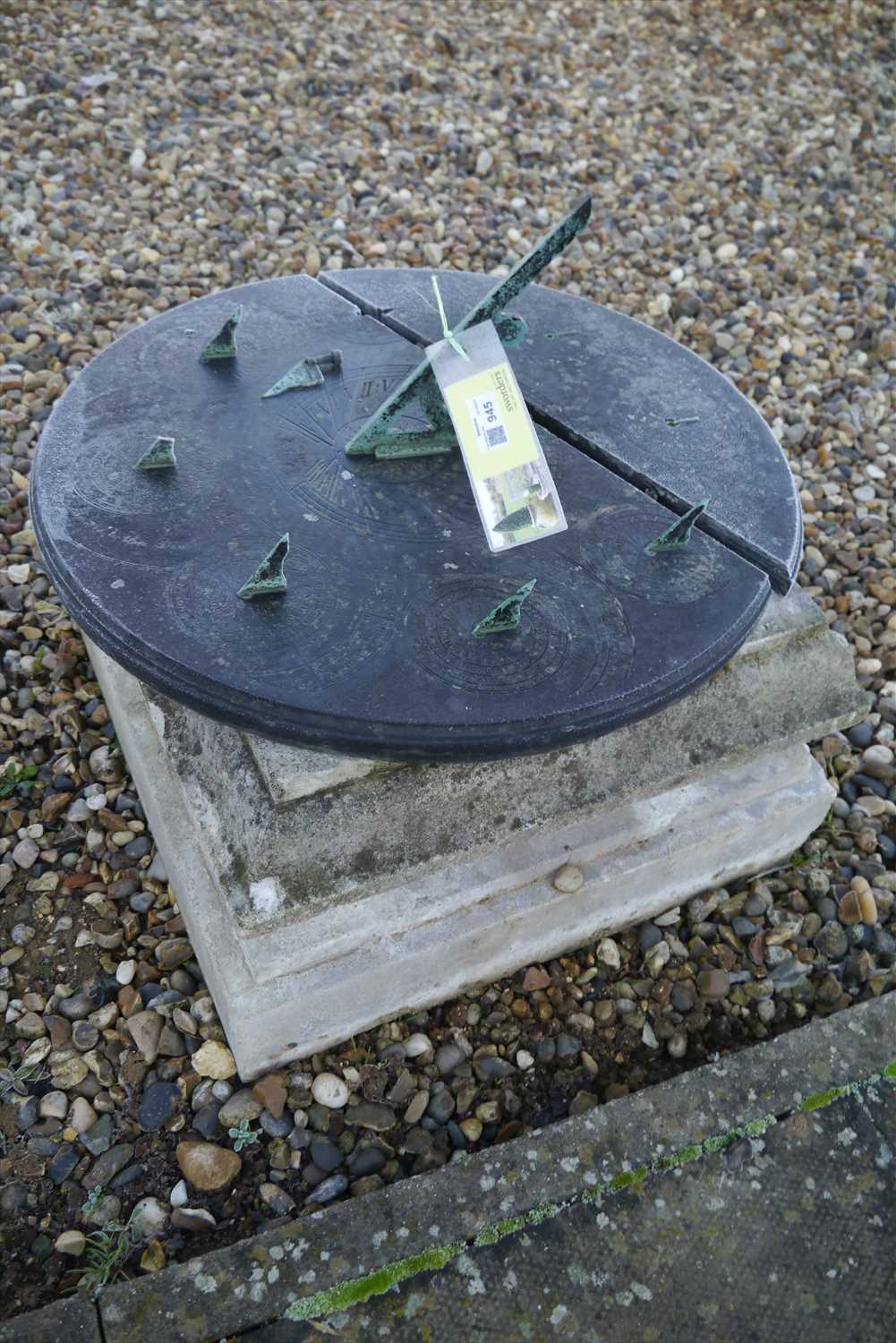 Lot 945 - A rare circular slate sundial by Richard