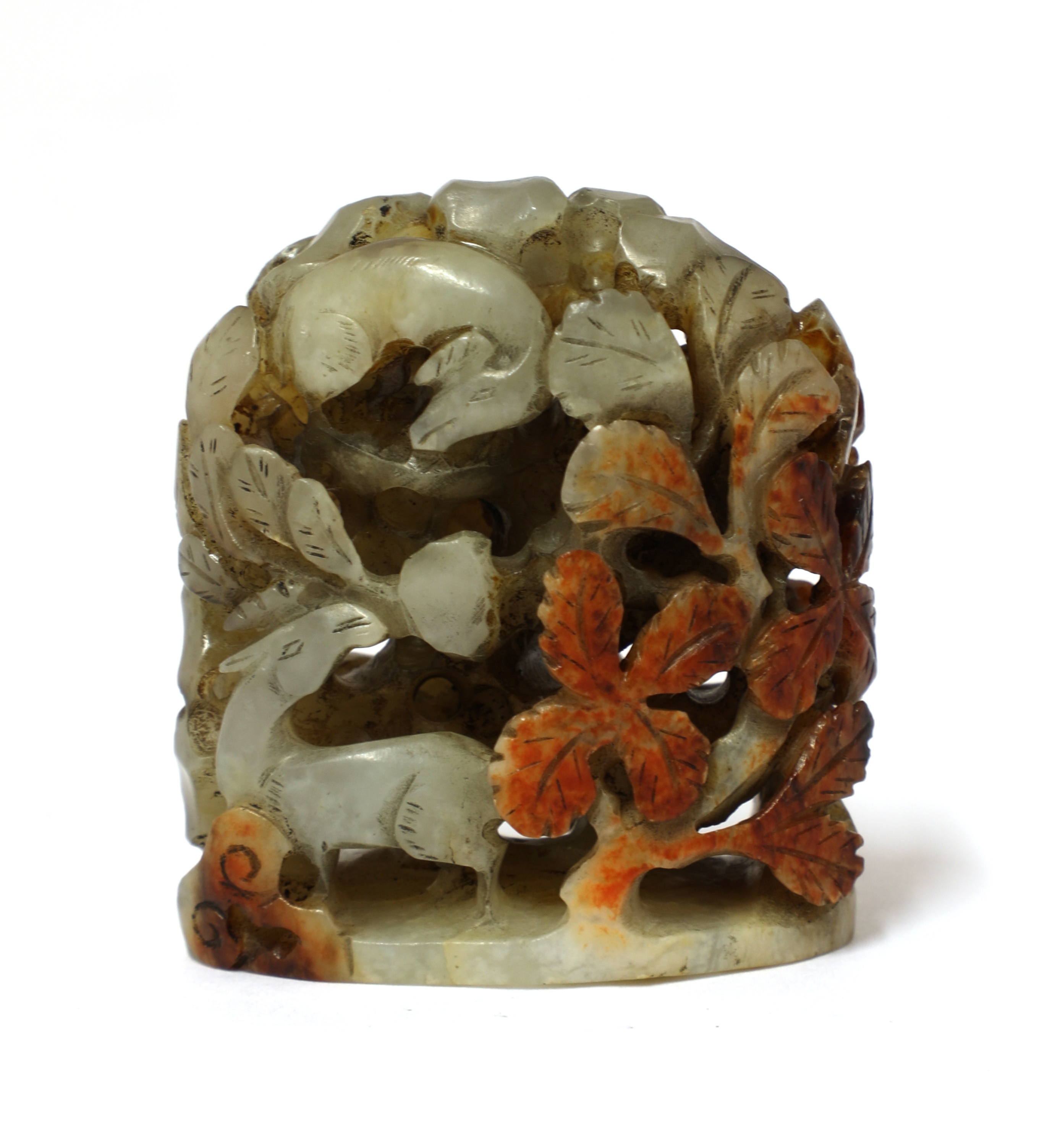 Lot 201 - A Chinese jade cap finial,