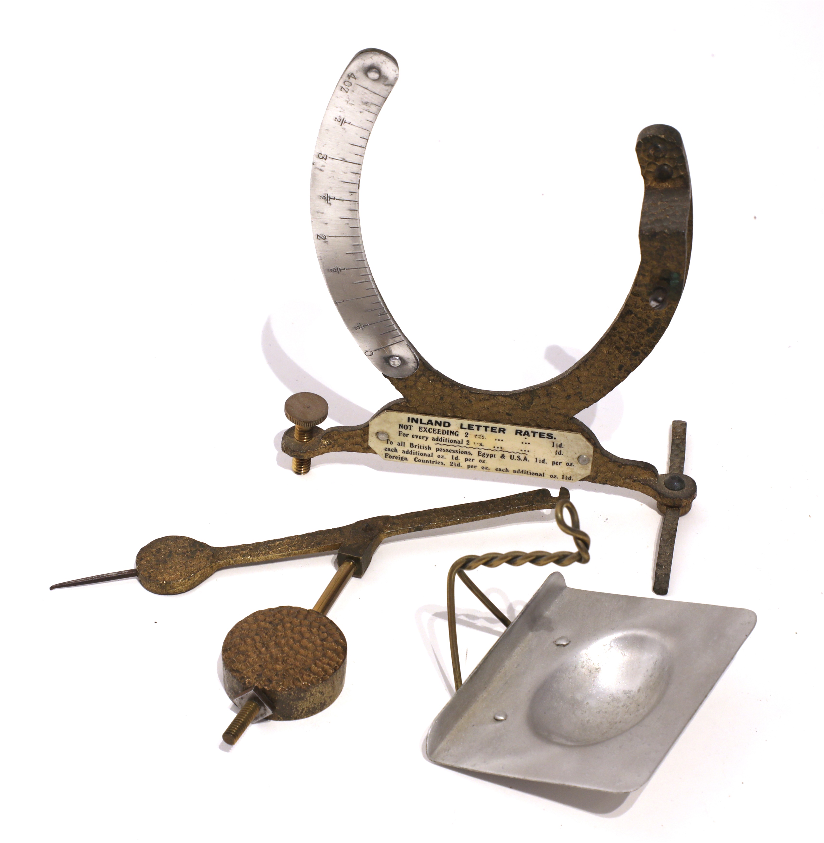 Lot 1131 - A brass pendulum-type scale,