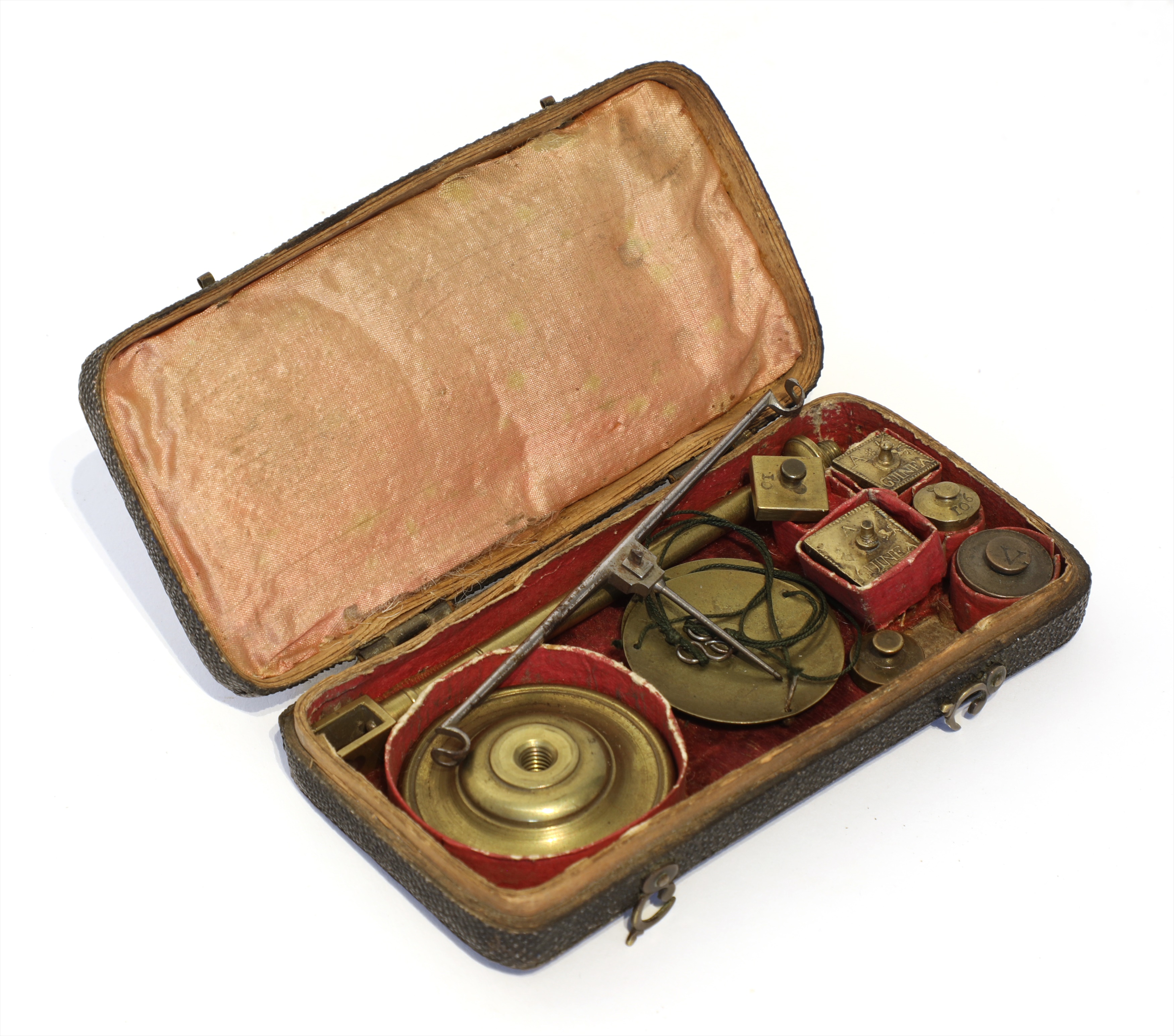 Lot 1000 - A brass and steel coin scale,