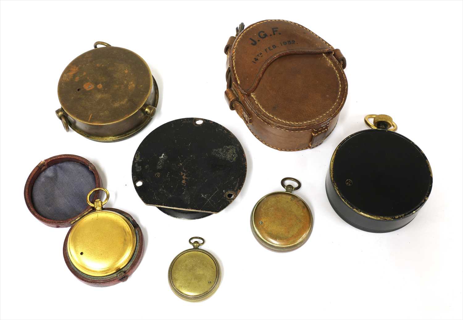 Lot 237 - Five pocket aneroid barometers/altimeters,