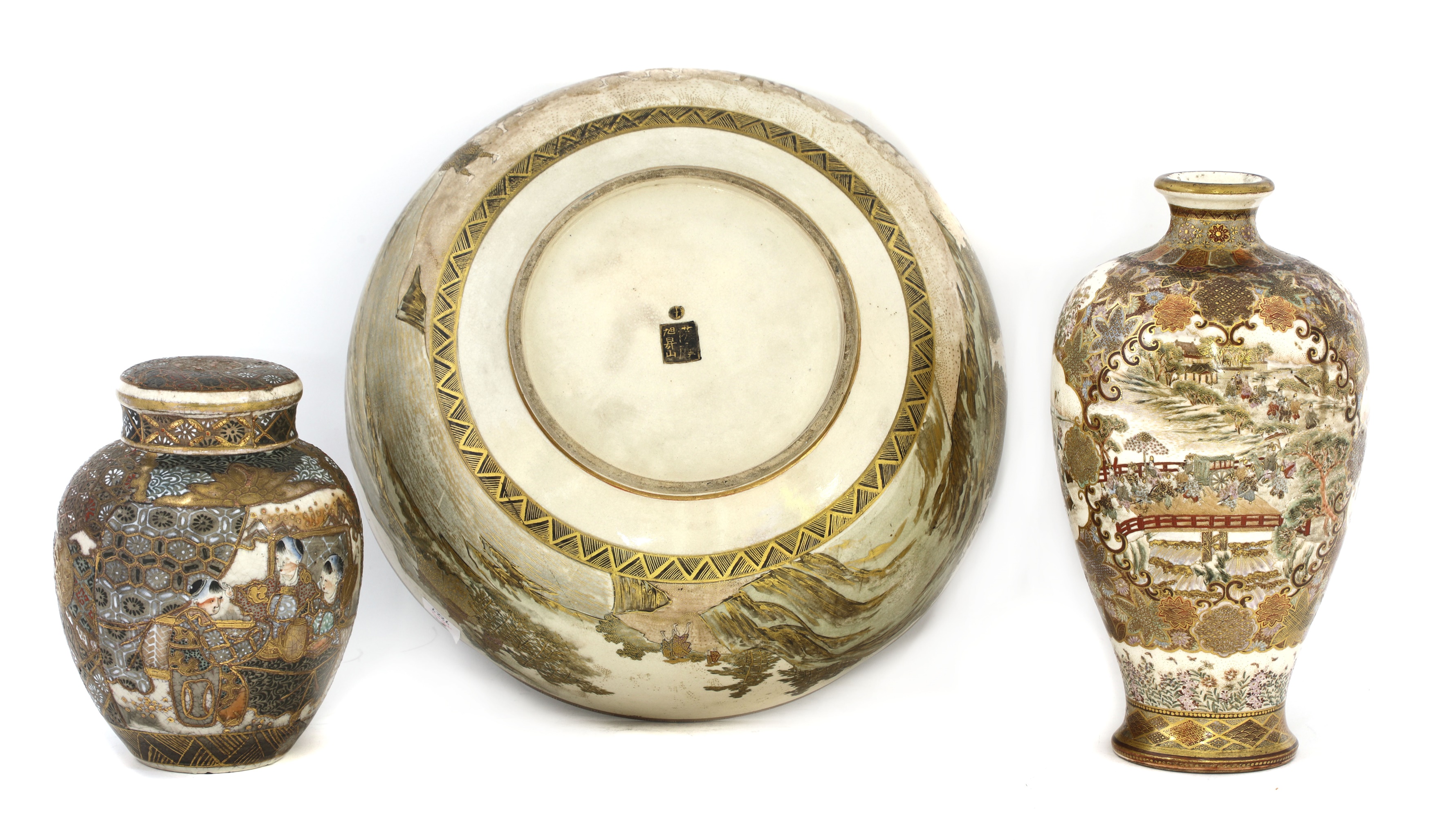 Lot 240 - A collection of Japanese Satsuma ware,