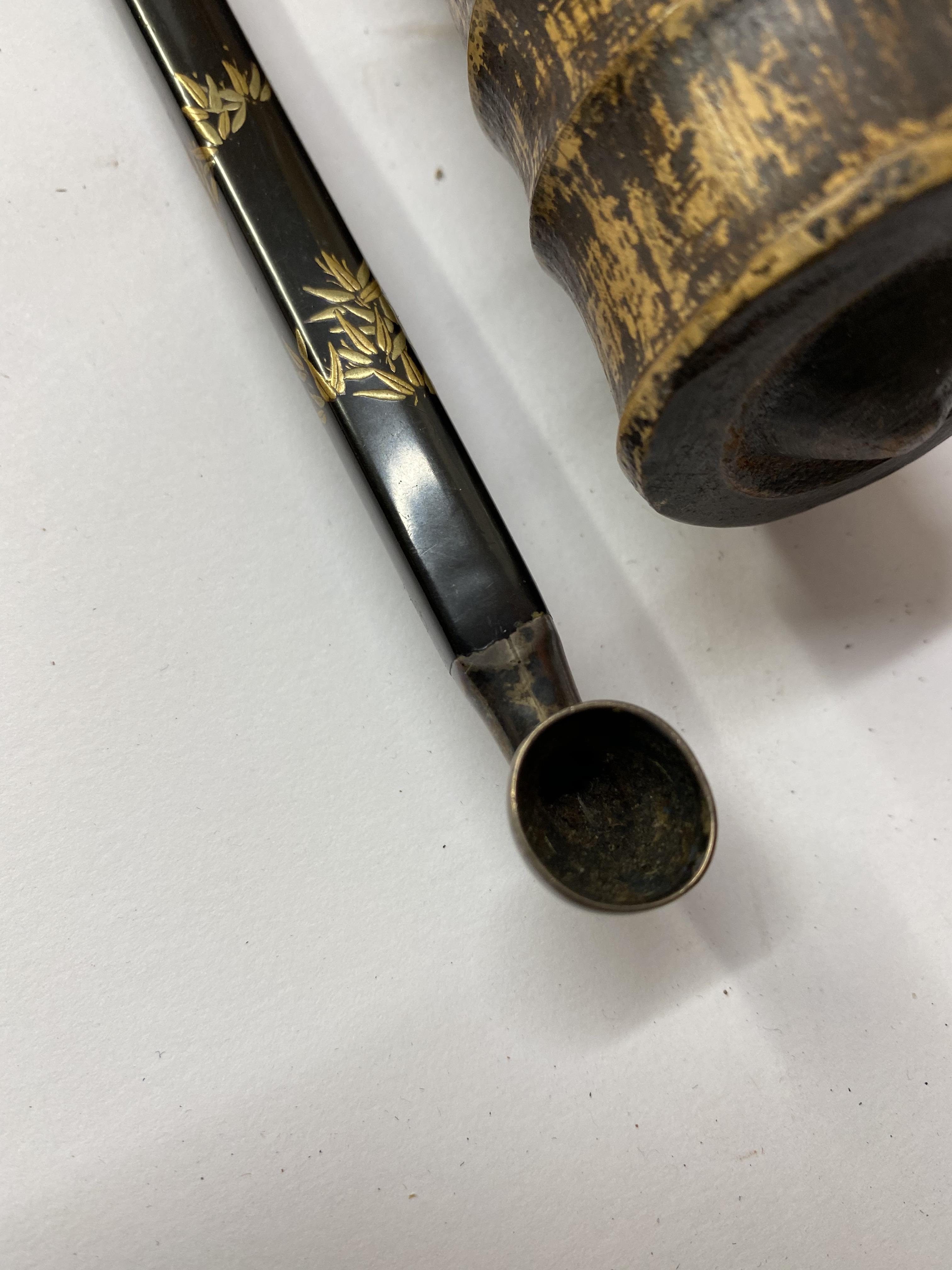 Lot 32 - Three Japanese smoking sets, tabako-ire and