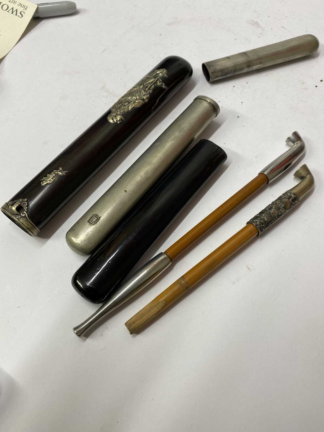 Lot 34 - Two Japanese kiseruzutsu with kiseru,