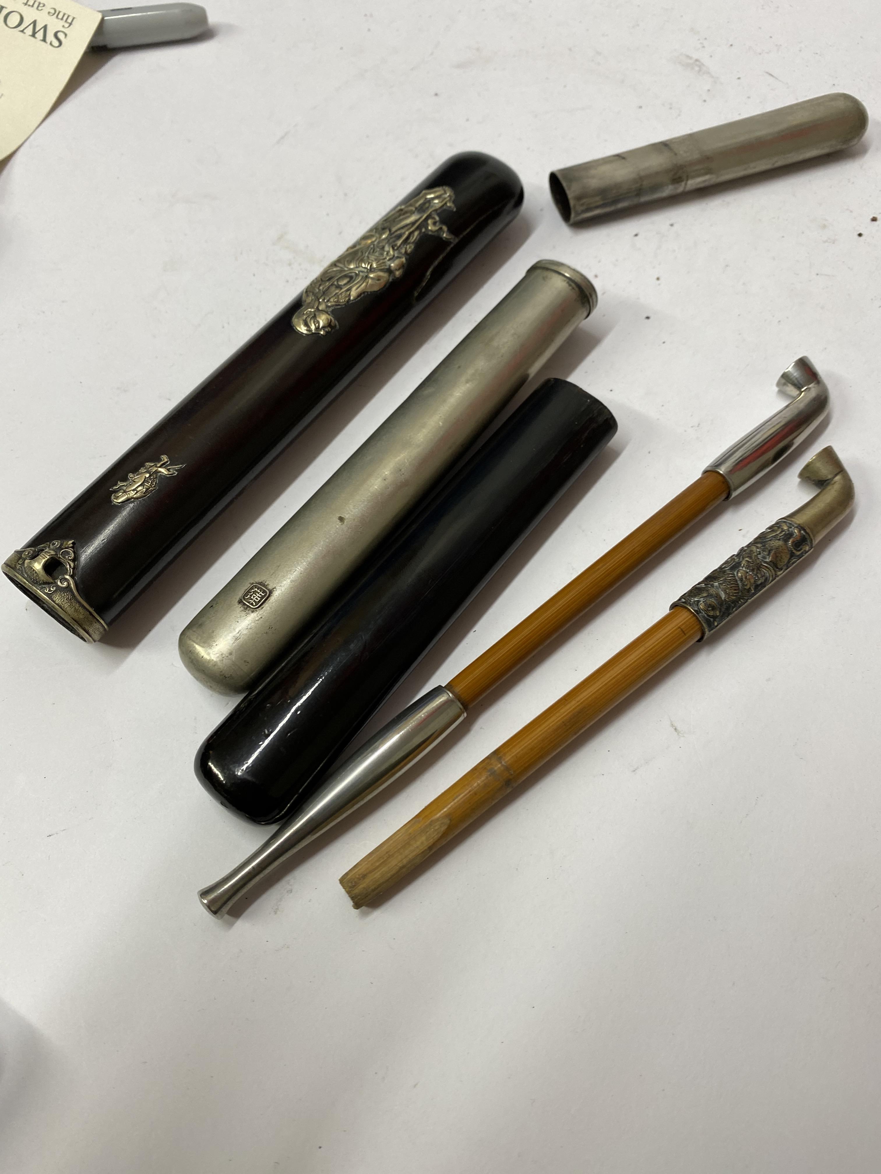 Lot 34 - Two Japanese kiseruzutsu with kiseru,