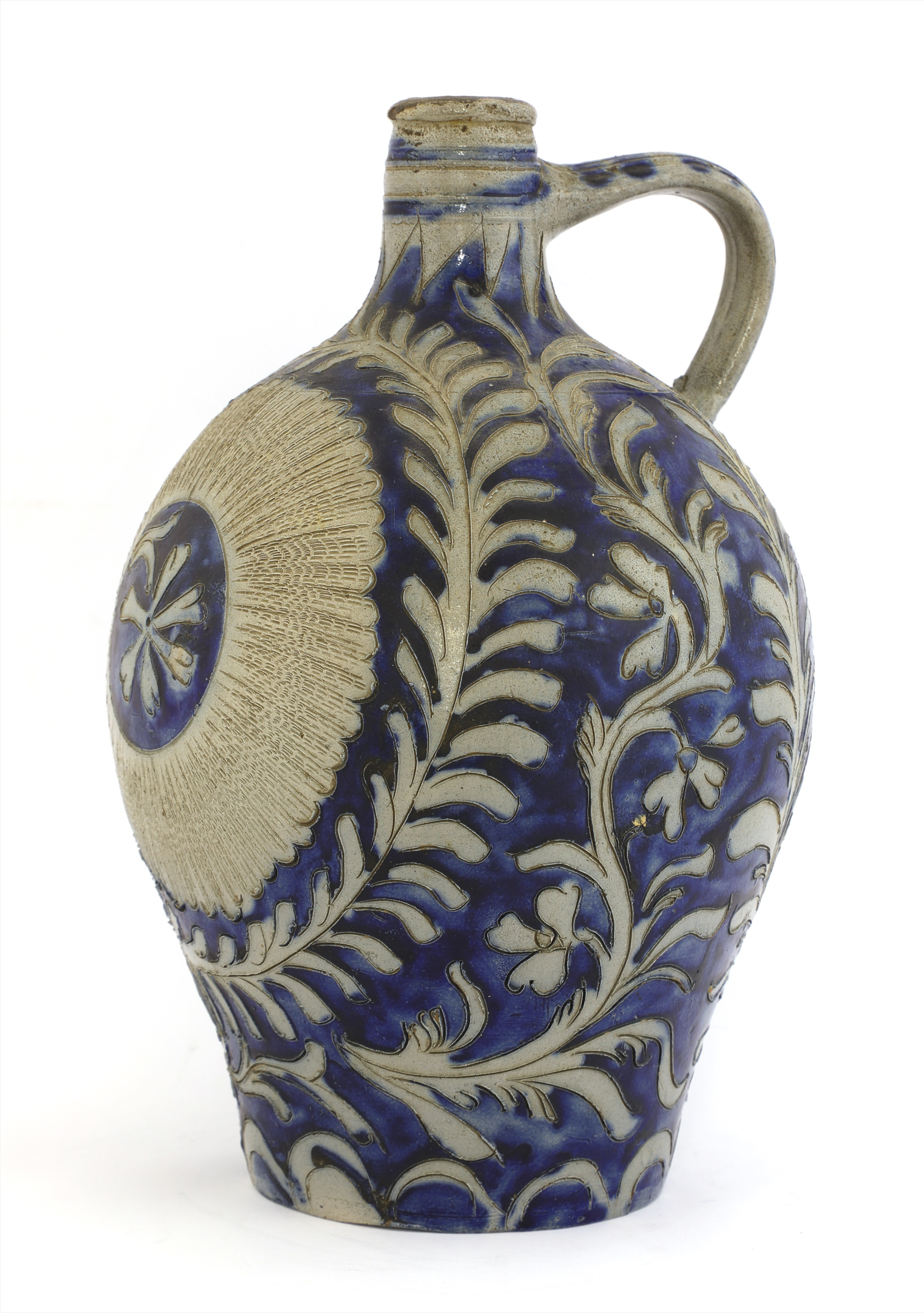 Lot 4 - A German salt-glazed flagon,