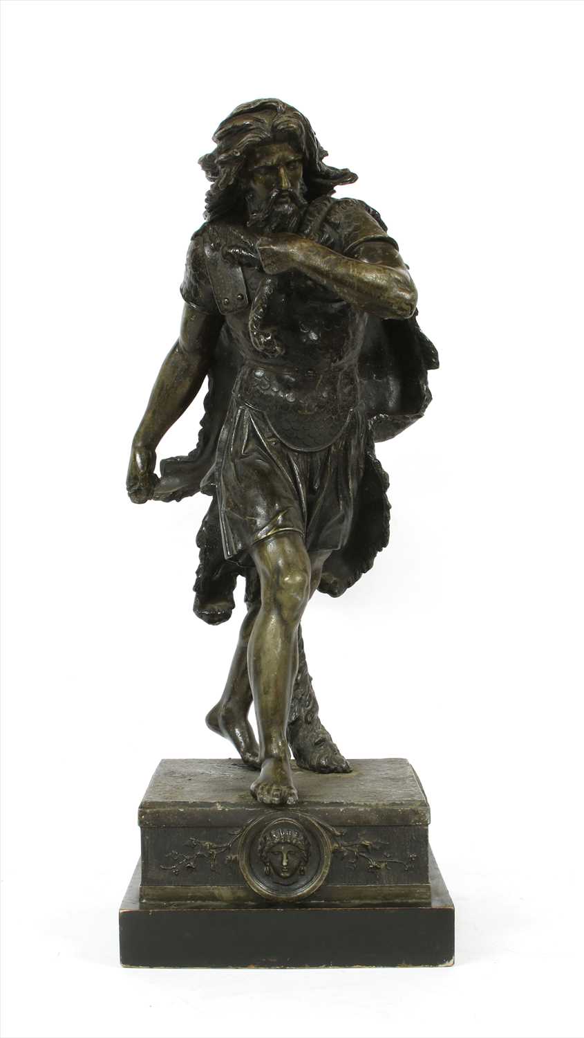 Lot 304 - A large bronzed spelter figure of Hercules,