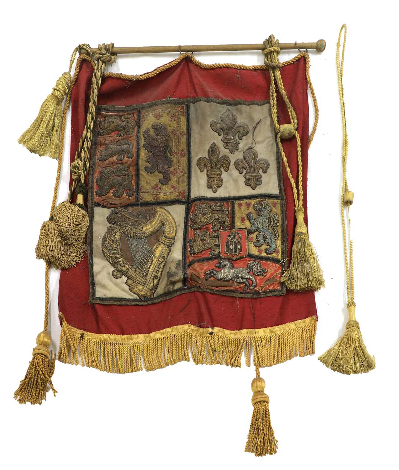 Lot 658 - An English embroidered banner,