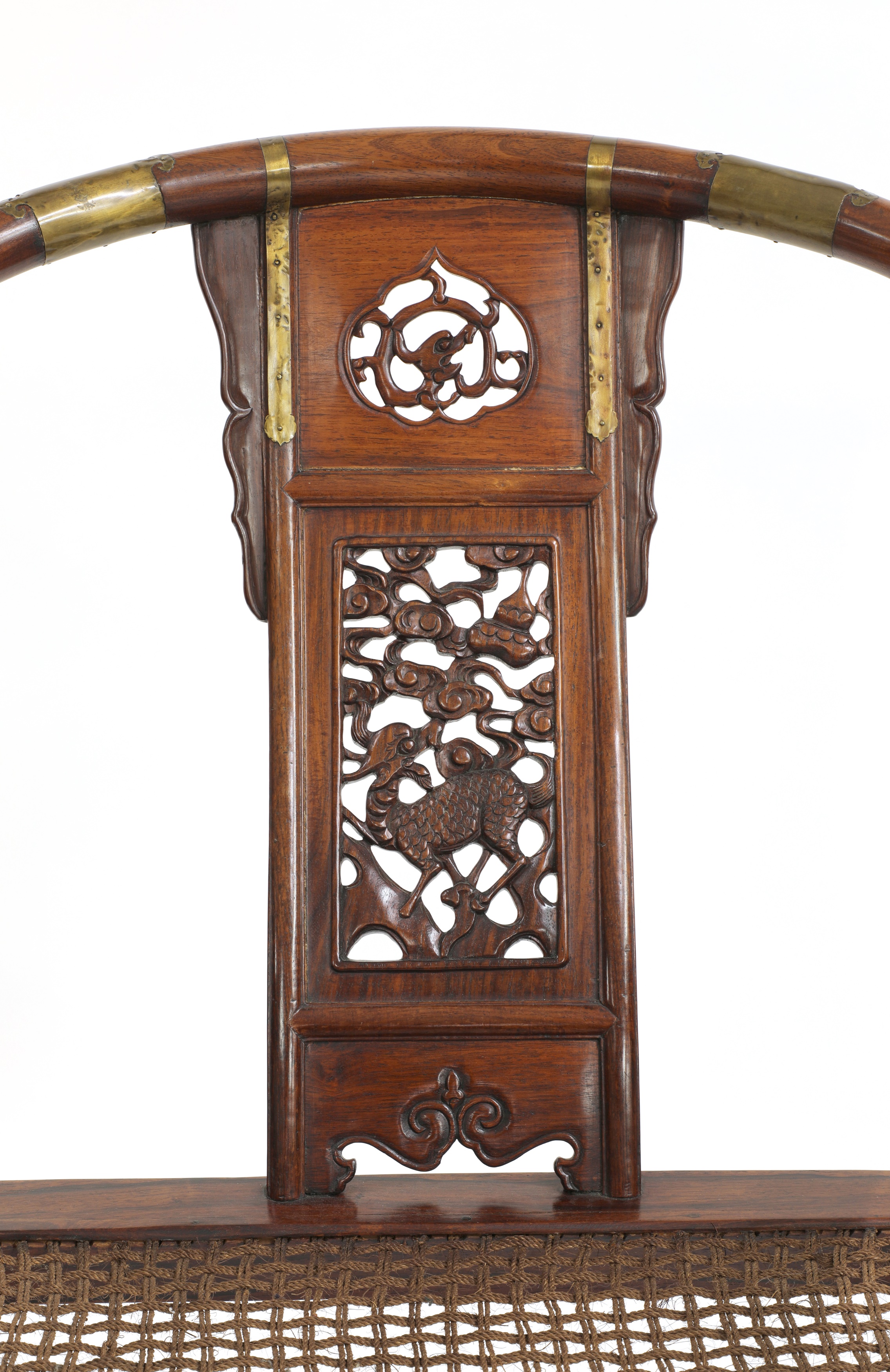 Lot 277 - A Chinese huali folding chair,
