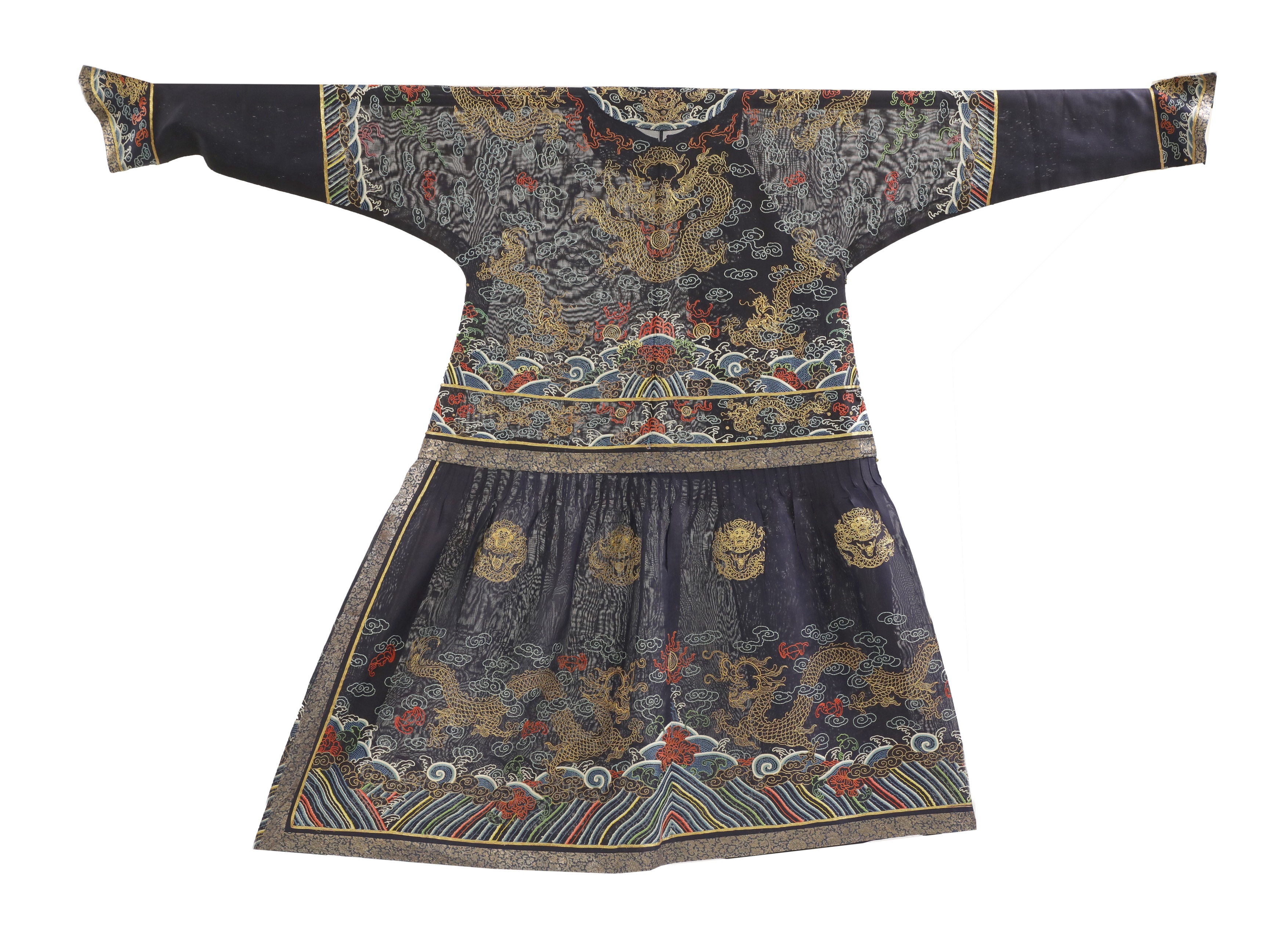 Lot 99 - A Chinese embroidered chaofu,