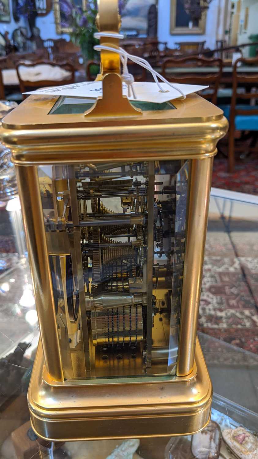 Lot 555 - A giant English twin fusee carriage clock