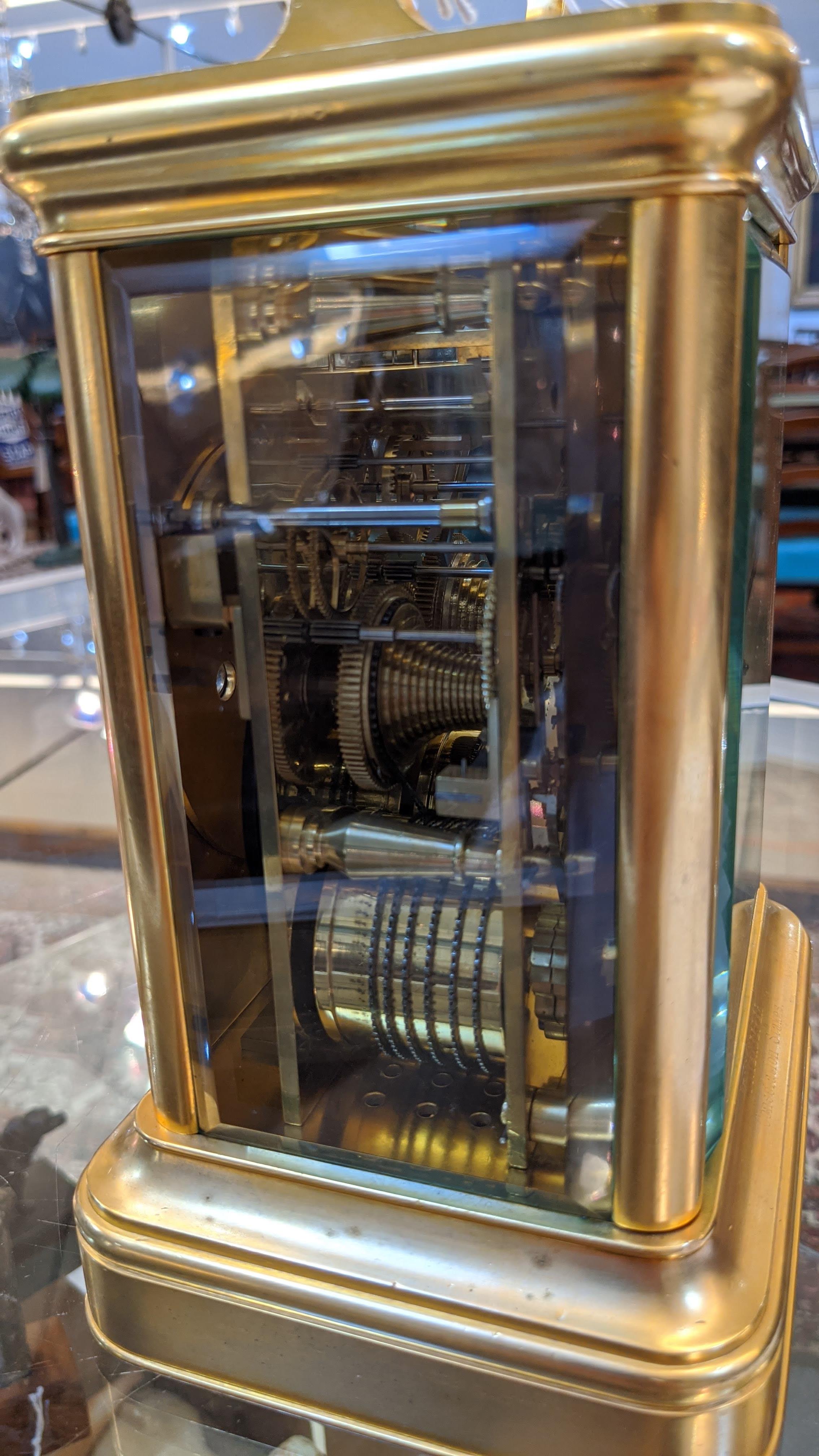 Lot 555 - A giant English twin fusee carriage clock