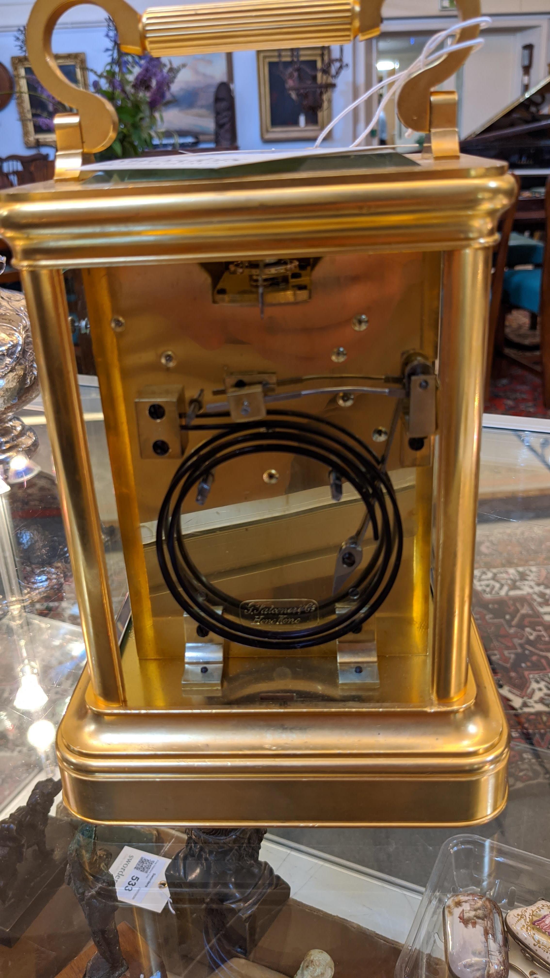 Lot 555 - A giant English twin fusee carriage clock