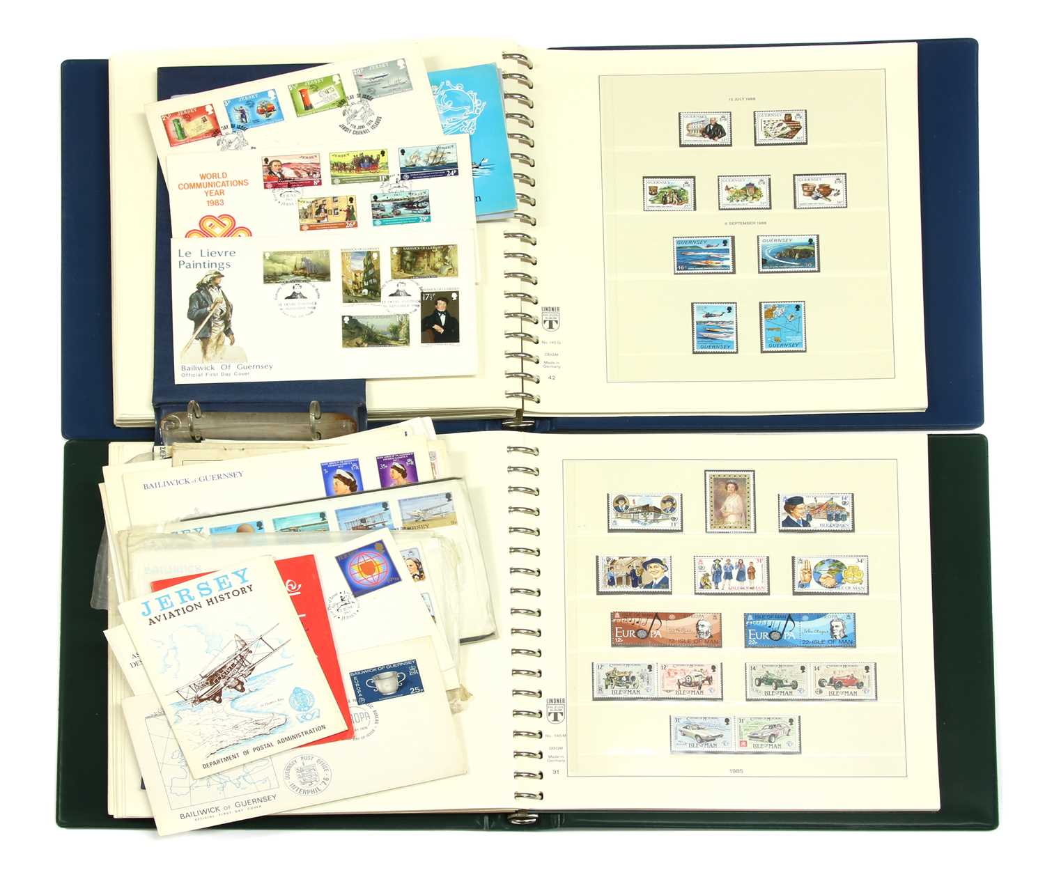 Lot 34 - Six albums of Channel Islands mint stamps,