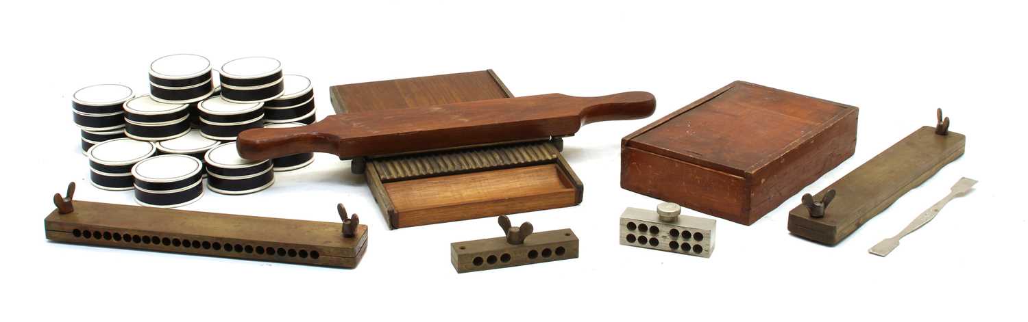 Lot 298 - A 19th century brass and mahogany chemist's