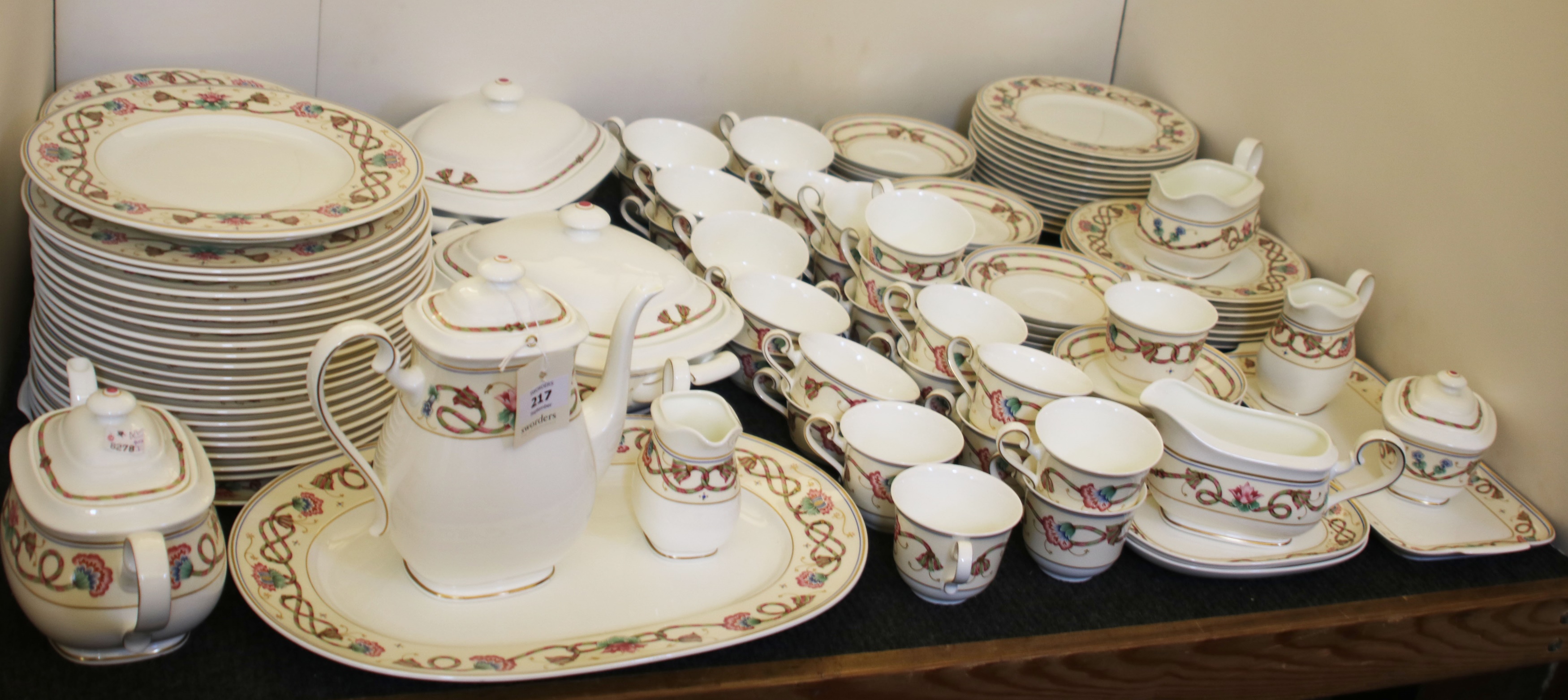 Lot 217 - A very large porcelain dinner service,