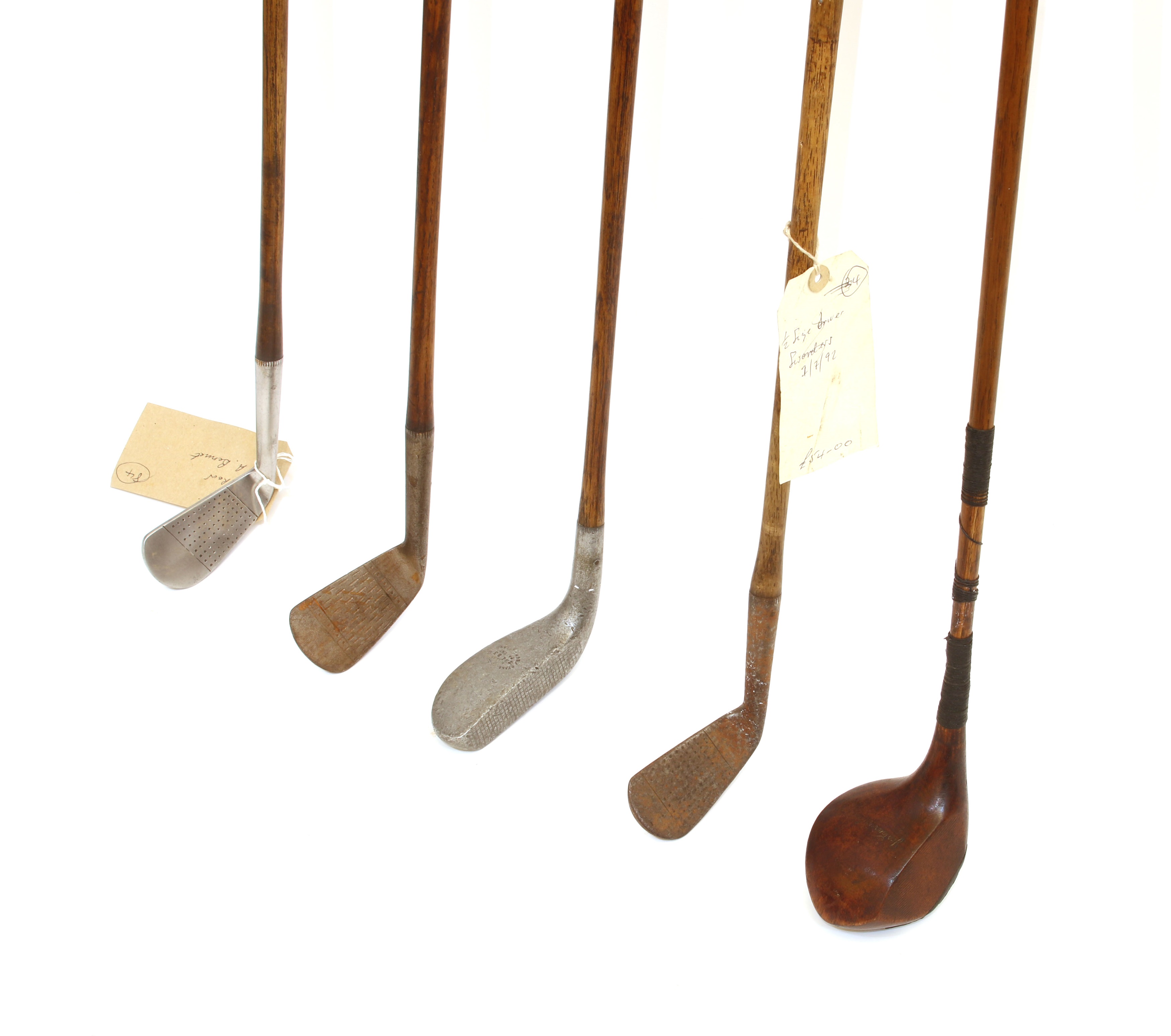 Lot 461 - A mixed set of hickory shafted vintage golf