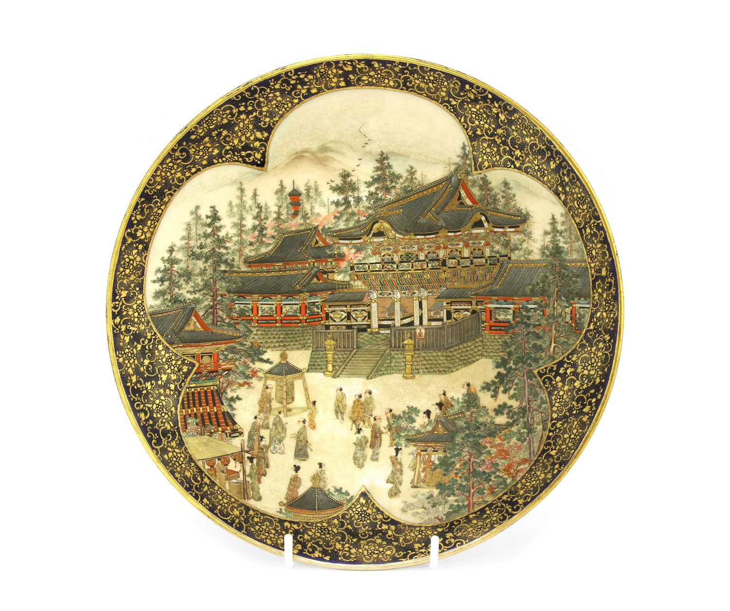 Lot 285 - A Japanese Satsuma ware plate,