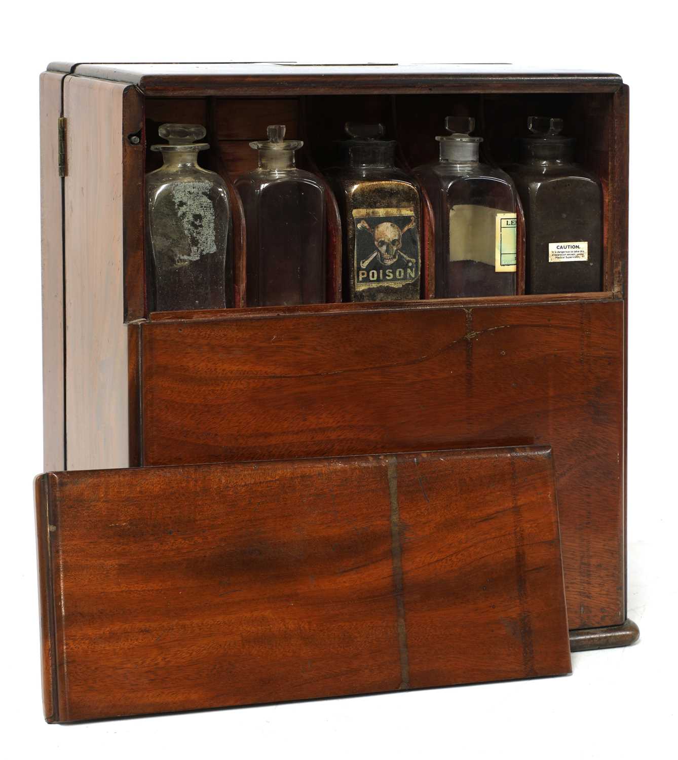 Lot 59 - A mahogany cased travelling apothecary
