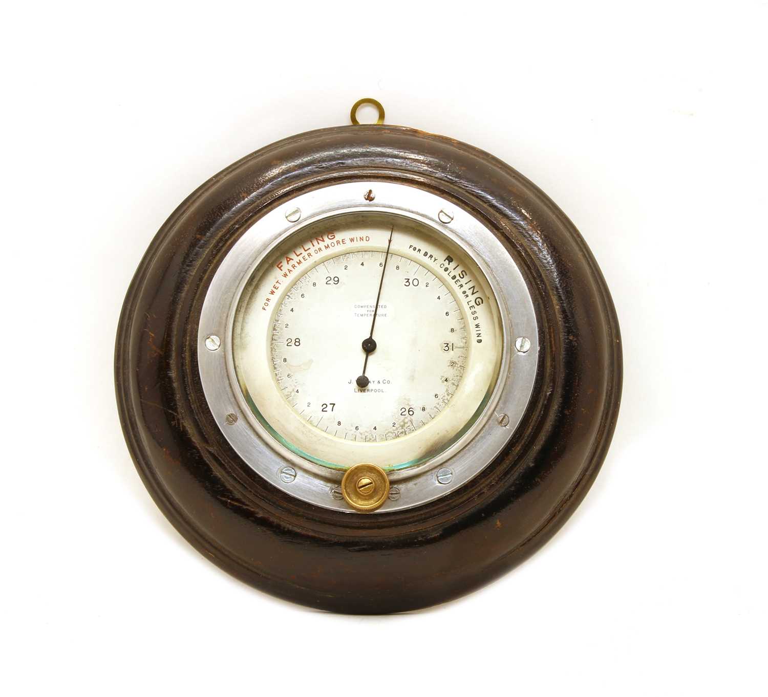Lot 150 - An aneroid barometer by JW Ray & Co,