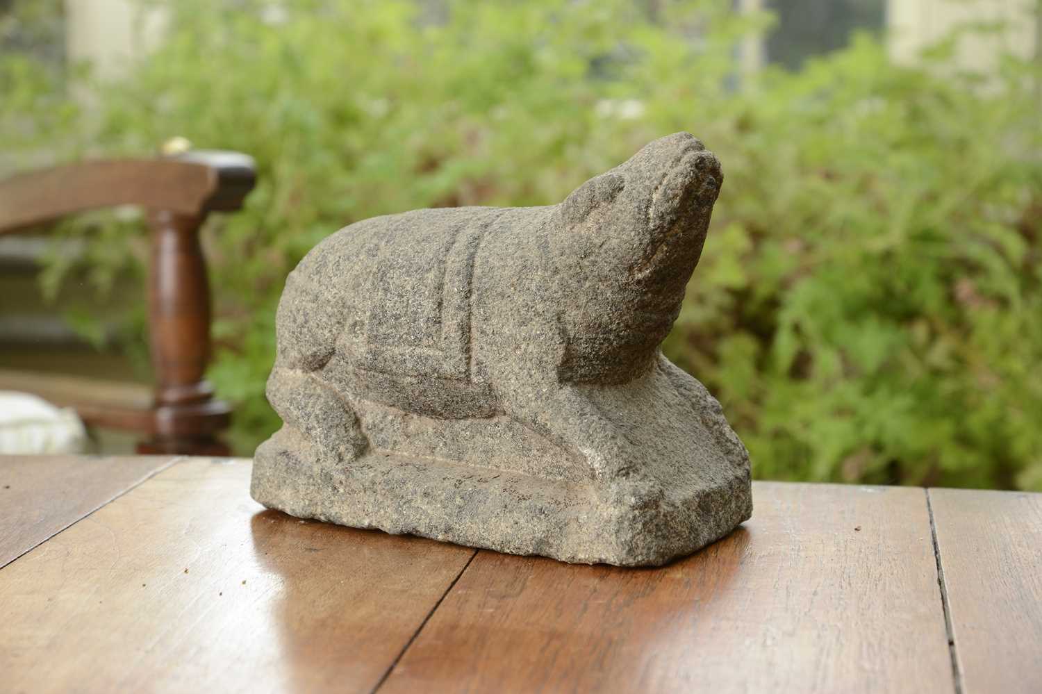 Lot 12 - An Indian granite carving of the Mushika or