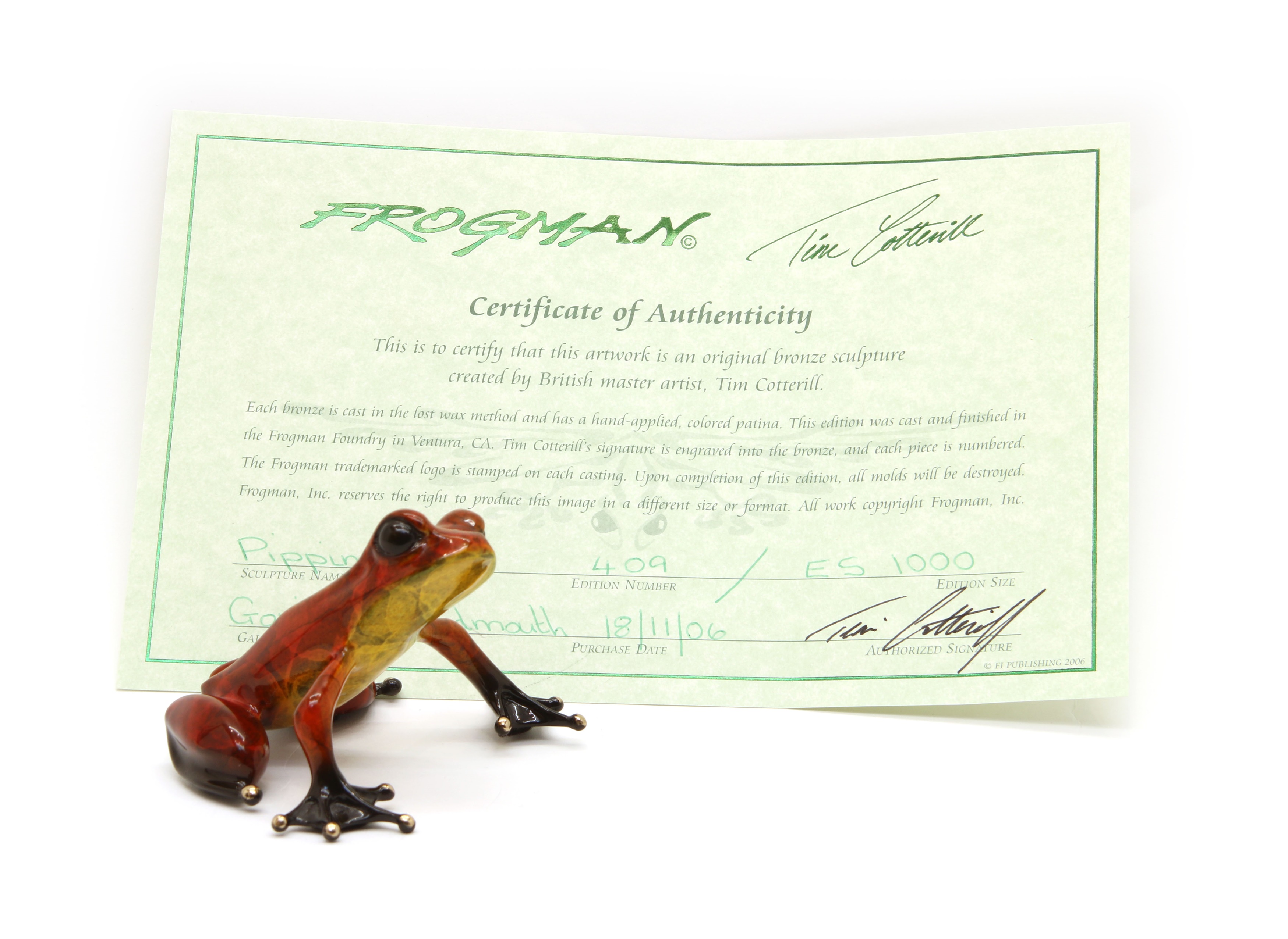 Lot 150 - A Tim Cotterill 'Frogman' bronze frog