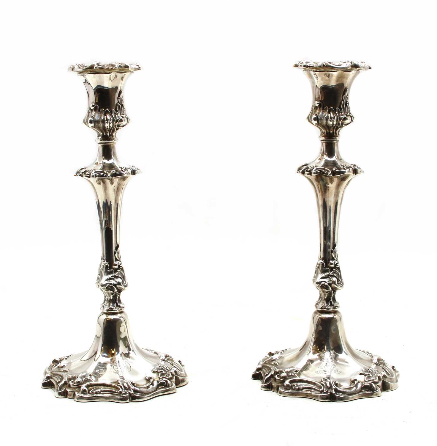 Lot 272 - A pair of Victorian silver candlesticks,