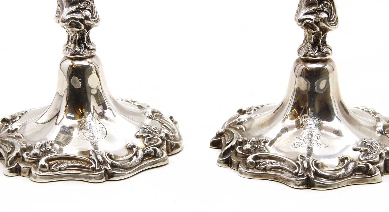Lot 272 - A pair of Victorian silver candlesticks,